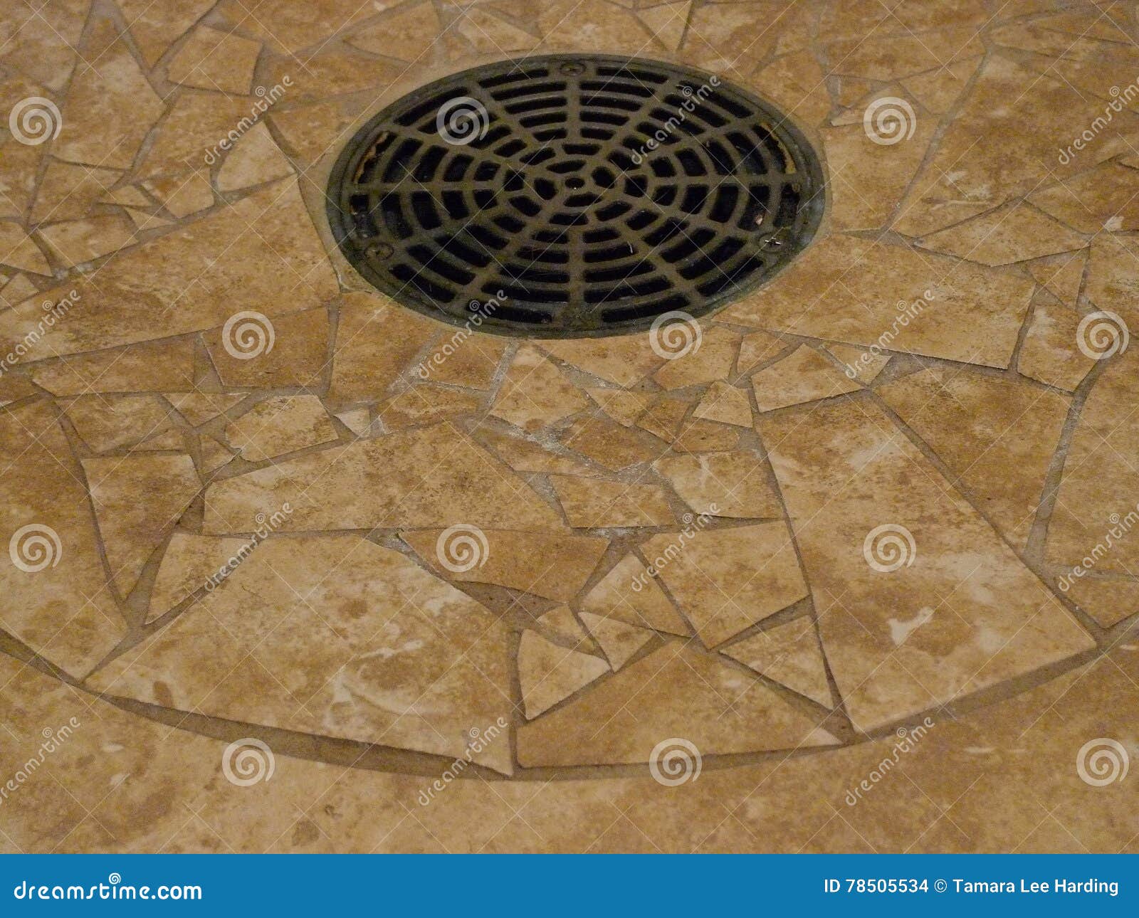 Ceramic Tile Drain Interior Stock Photo - Image of circular, mosaic ...