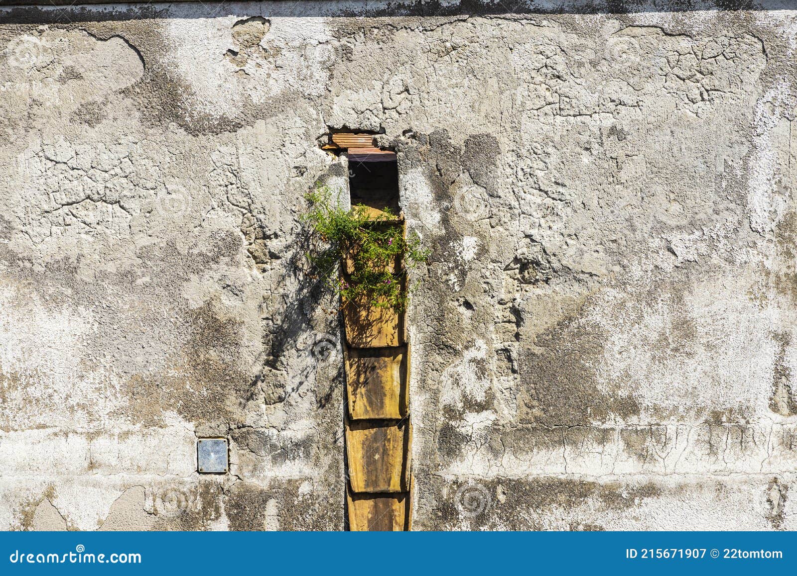 Ceramic Tile Drain on a Wall in Naples, Italy Stock Image - Image of ...