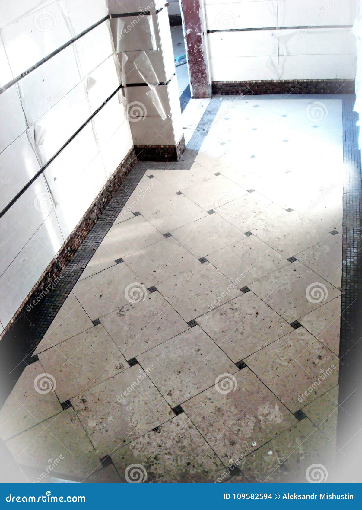 Ceramic tile finishing stock photo. Image of apartment - 109582594