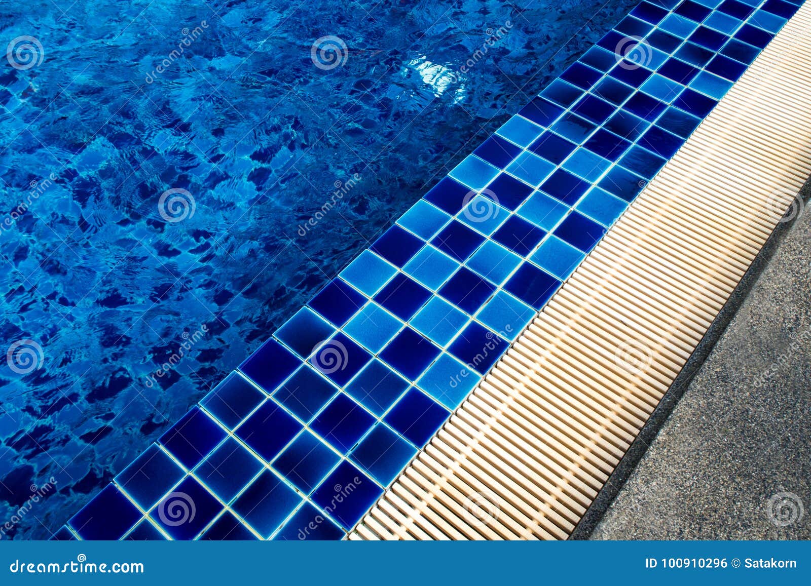 Ceramic Tile Flooring and Drainage Gutters beside the Pool Stock Photo ...