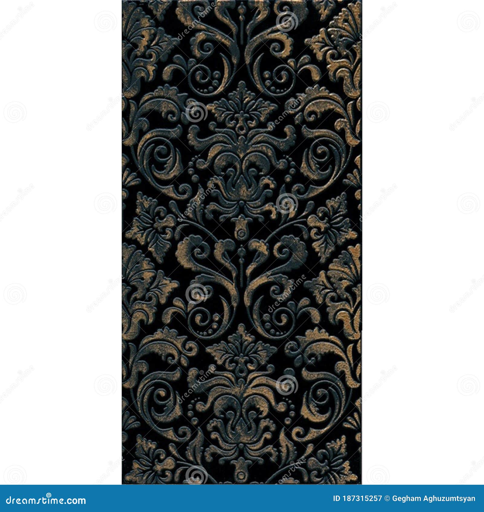 Ceramic Tile Floral Patterns Black Stock Illustration - Illustration of ...