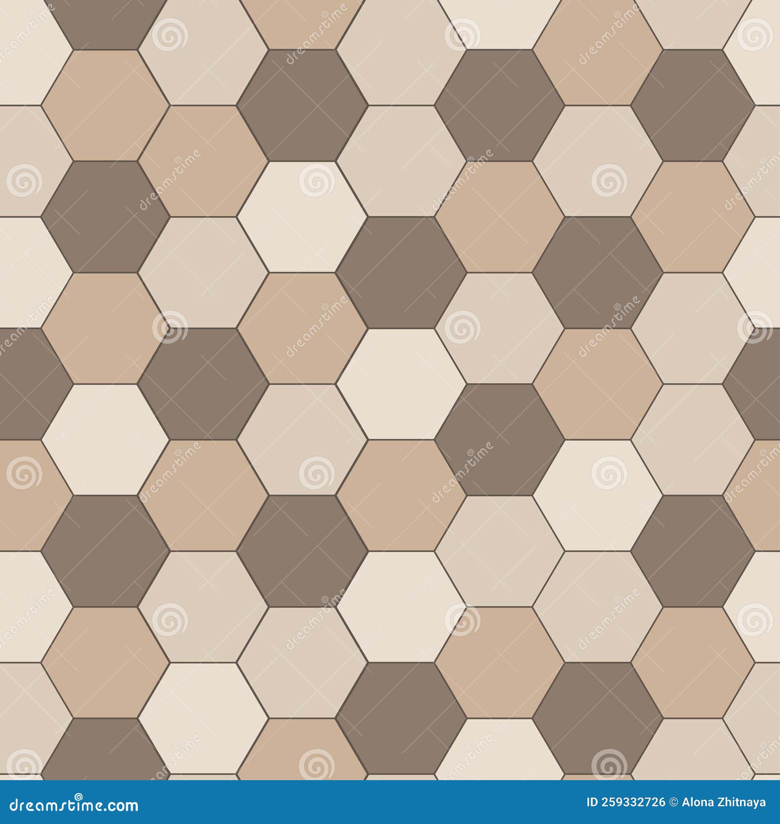 Ceramic Tile Hexagonal Wall or Floor Decoration, Beige Mosaic Brick ...