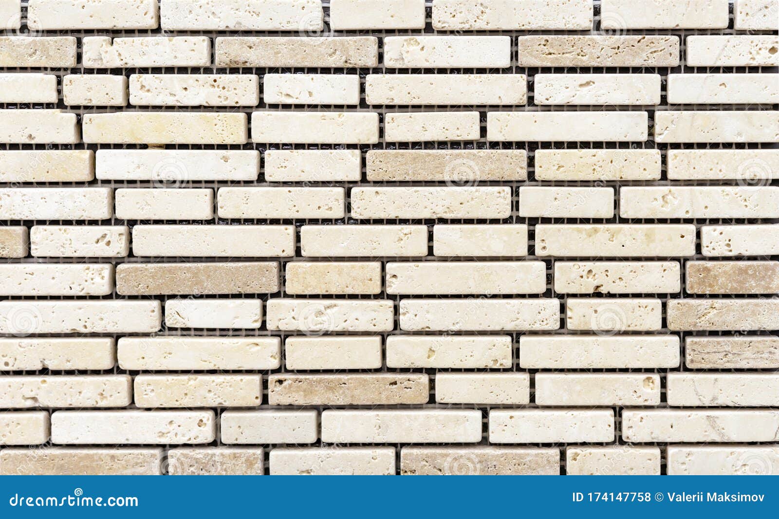 Ceramic Tile Mosaic Laid Out in the Form of Brickwork. Rectangular Tile ...