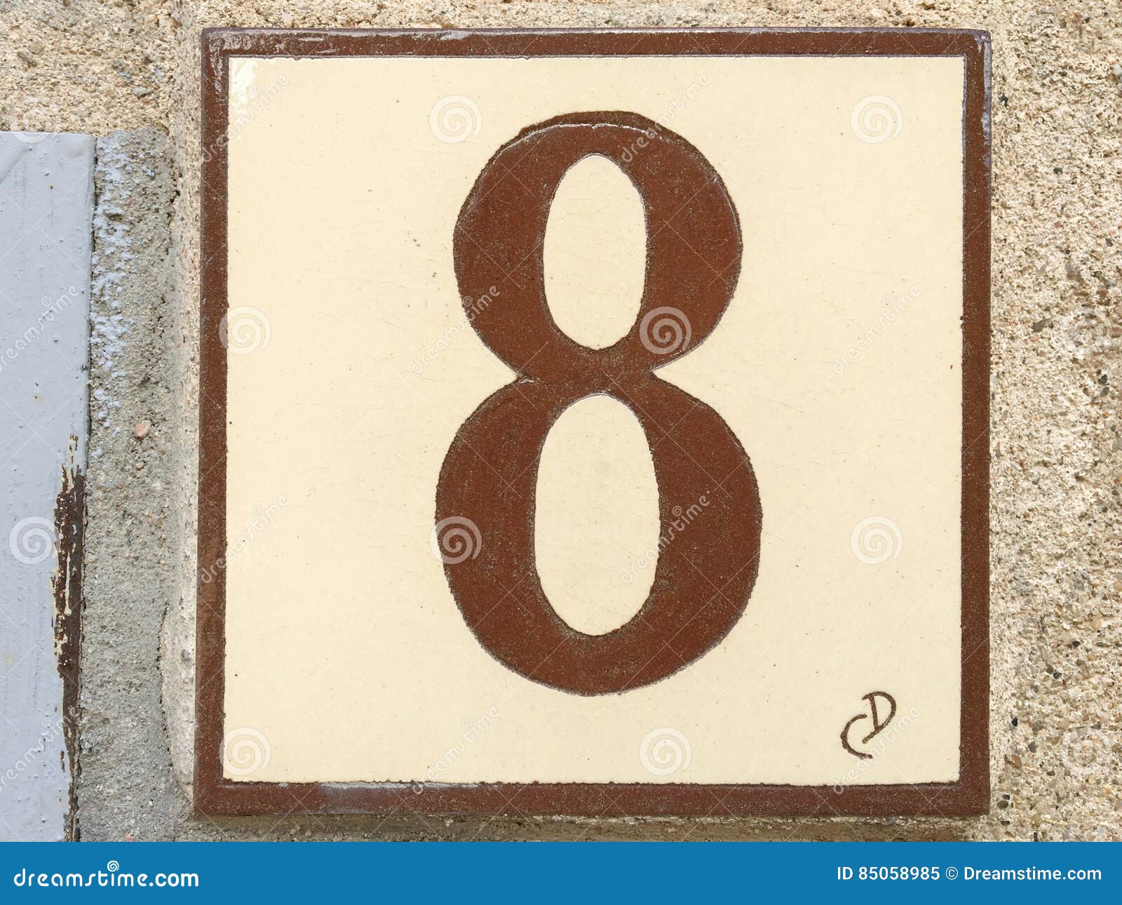Ceramic Tile with Number Eight 8 Stock Image - Image of building ...