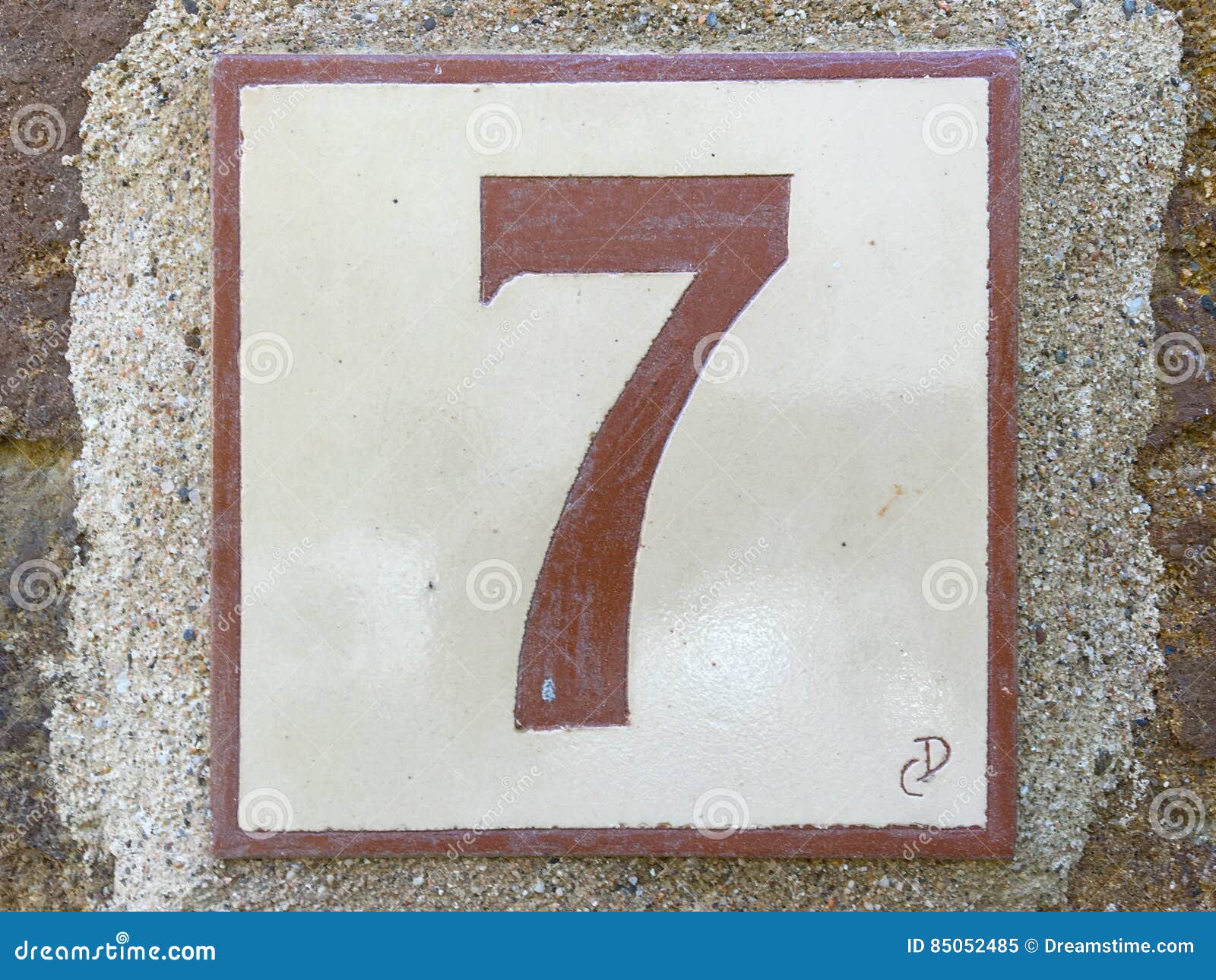 Ceramic Tile with Number Seven 7 Stock Image - Image of number, seven ...