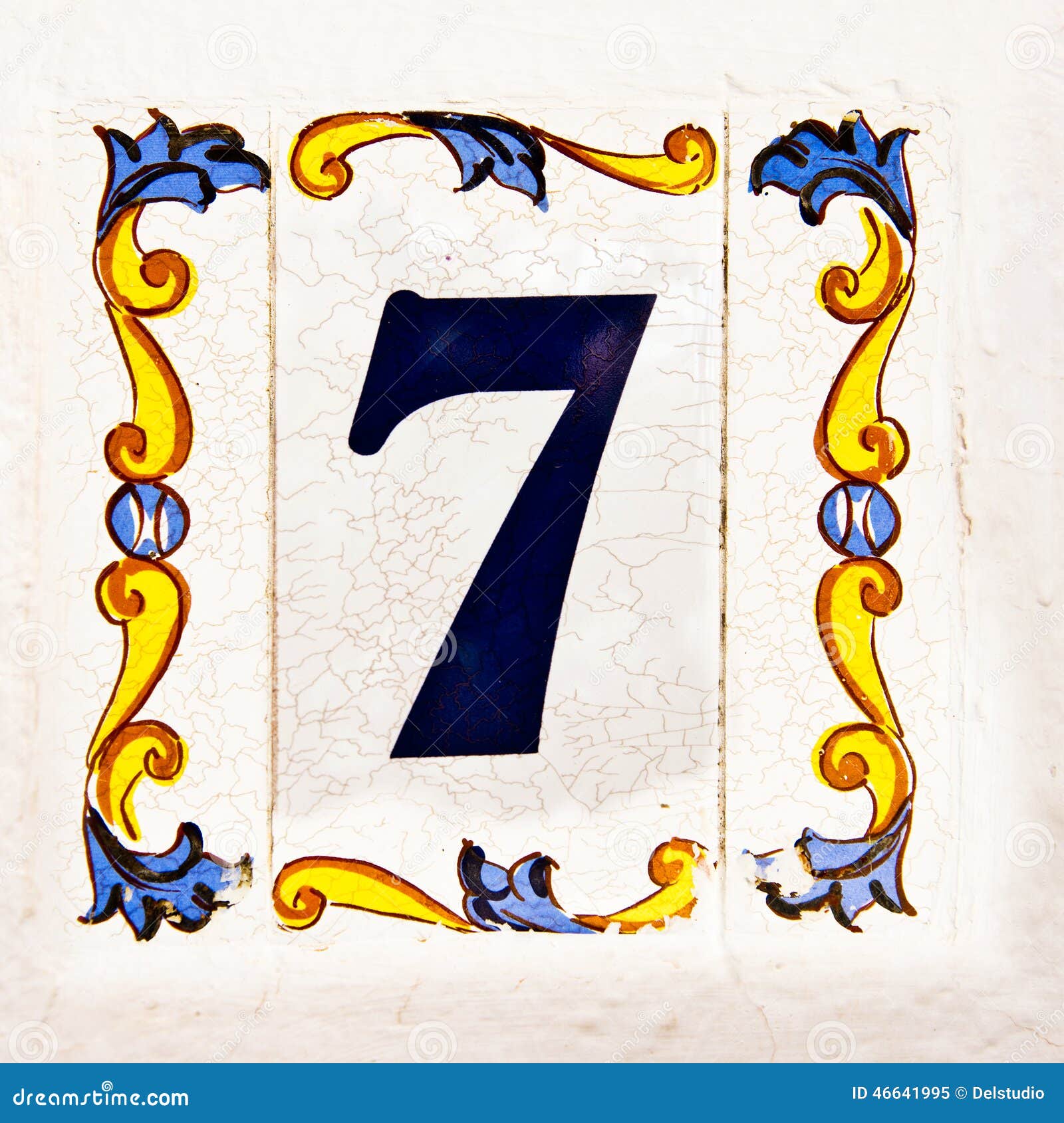 Ceramic tile, number 7 stock image. Image of tile, street - 46641995