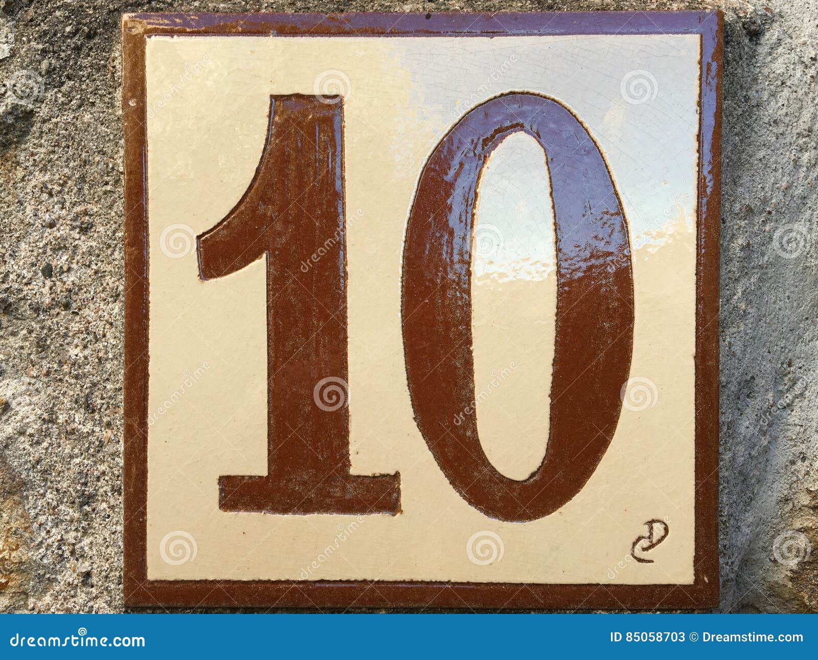 Ceramic Tile with Number Ten 10 Stock Image - Image of tile, sign: 85058703