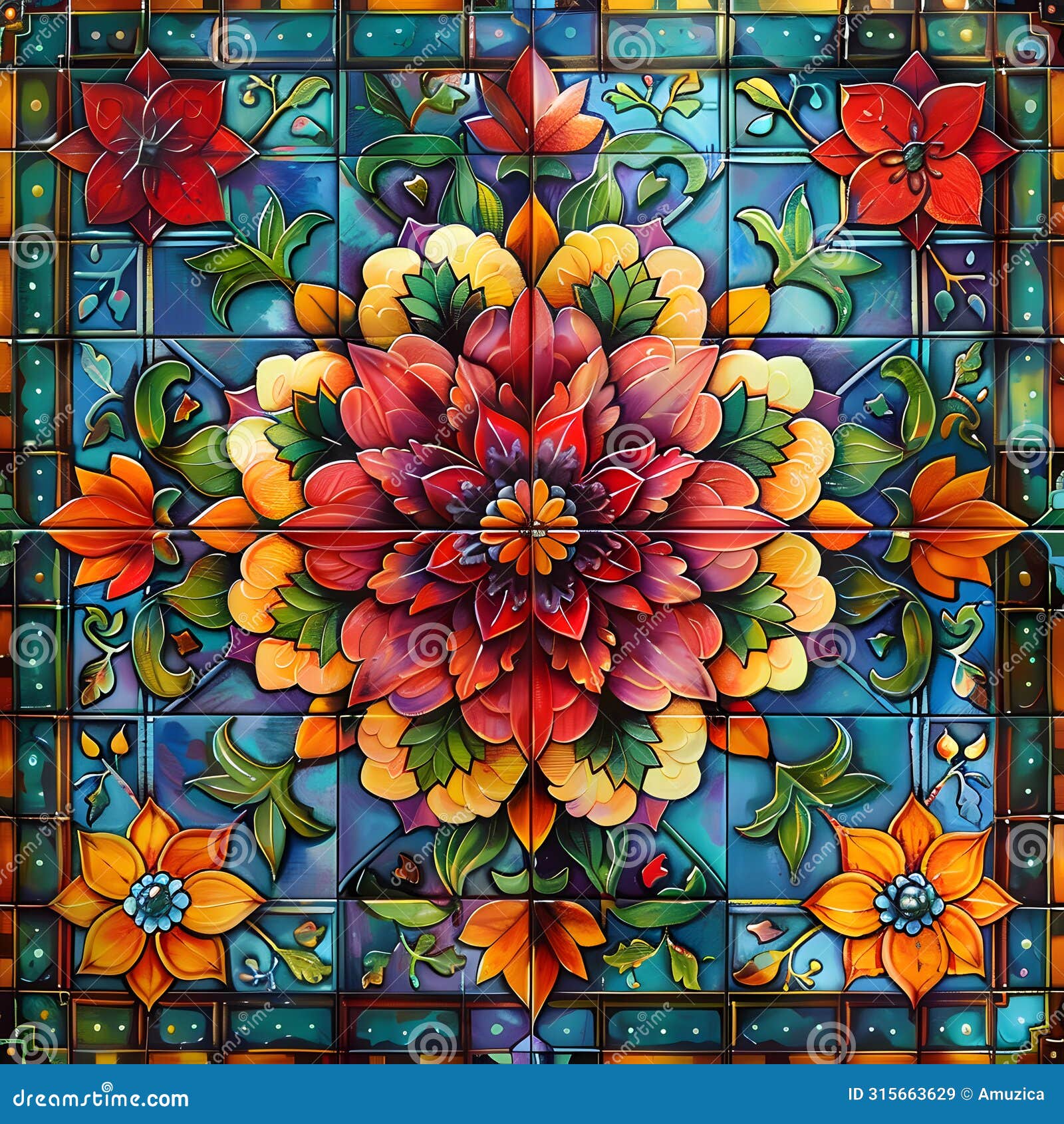 Ceramic Tile Pattern. Ethnic Folk Ornament Royalty-Free Stock ...