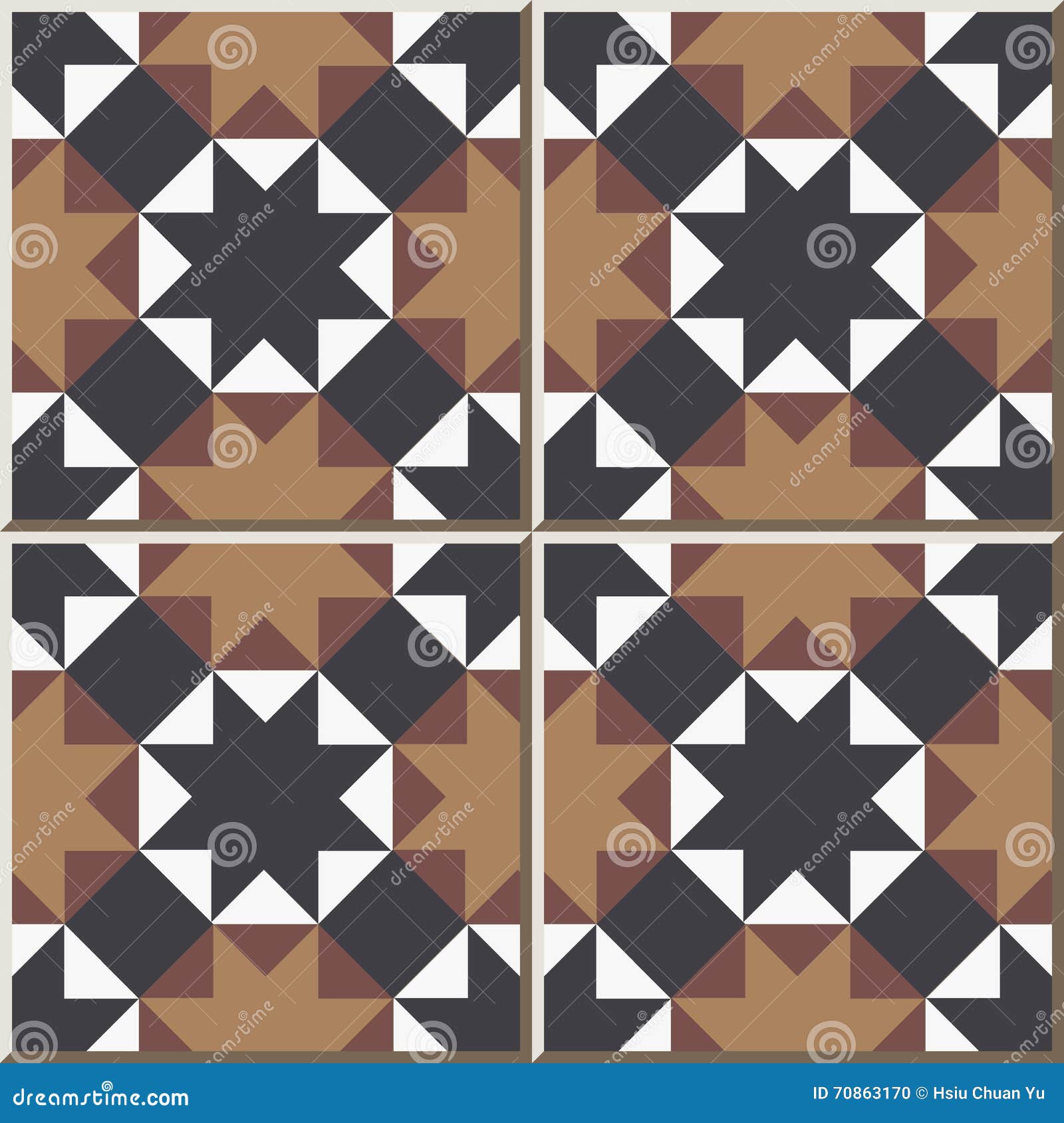 Ceramic Tile Pattern 323 Octagon Star Cross Triangle Geometry Stock ...