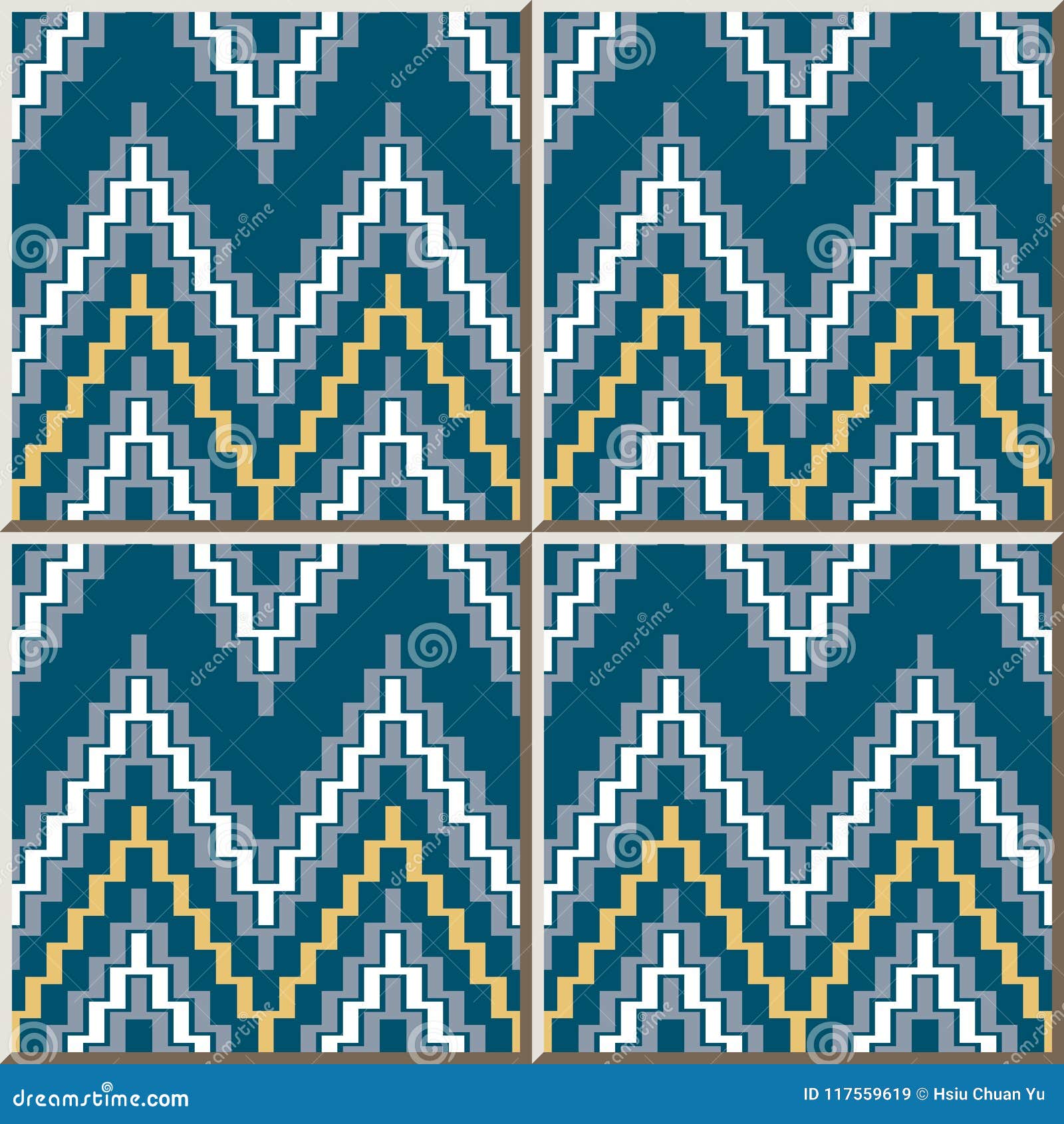 Ceramic Tile Pattern Sawtooth Ladder Geometry Cross Geometry Stock ...