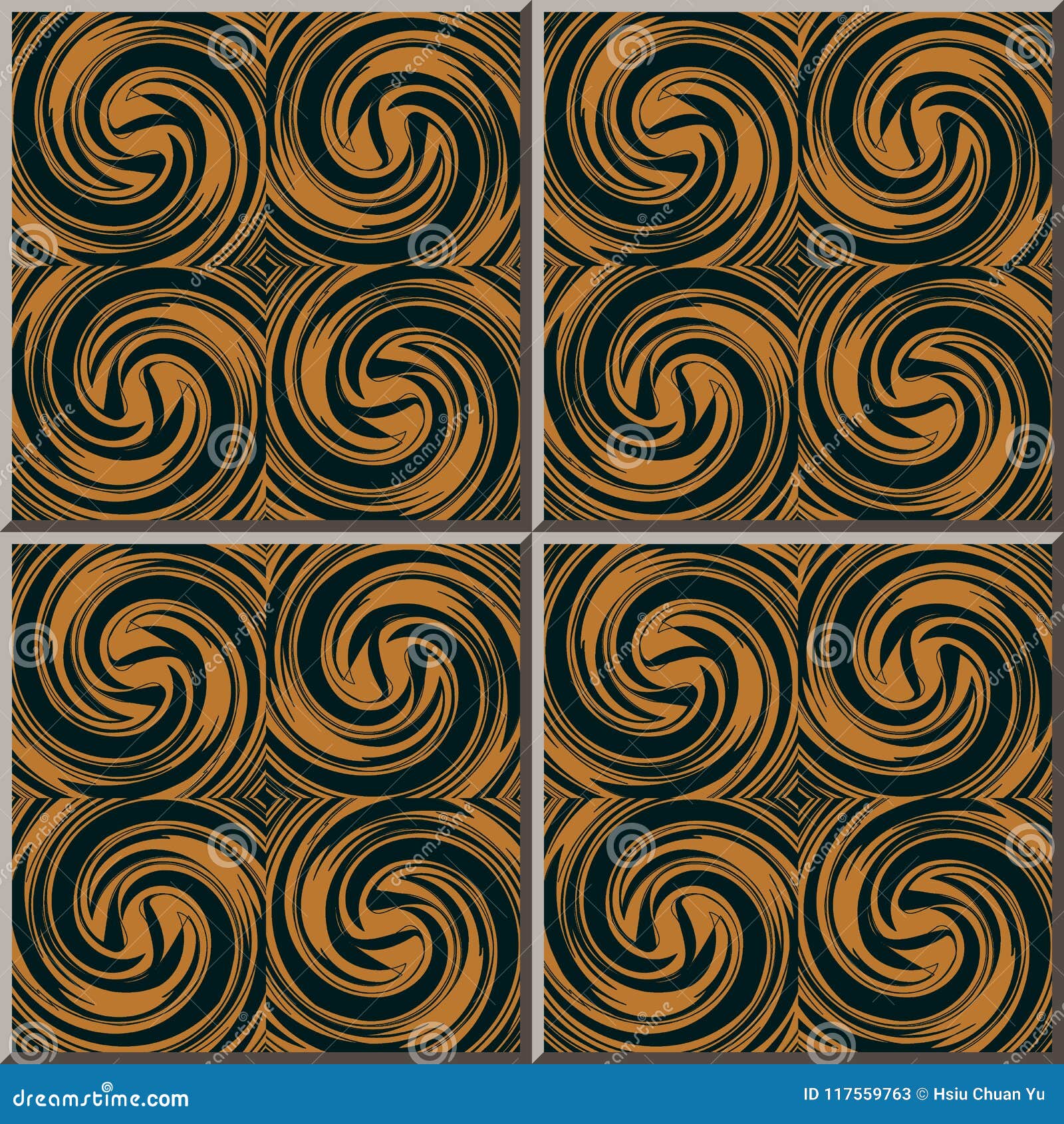 Ceramic Tile Pattern Spiral Vortex Cross Wave Stock Vector ...