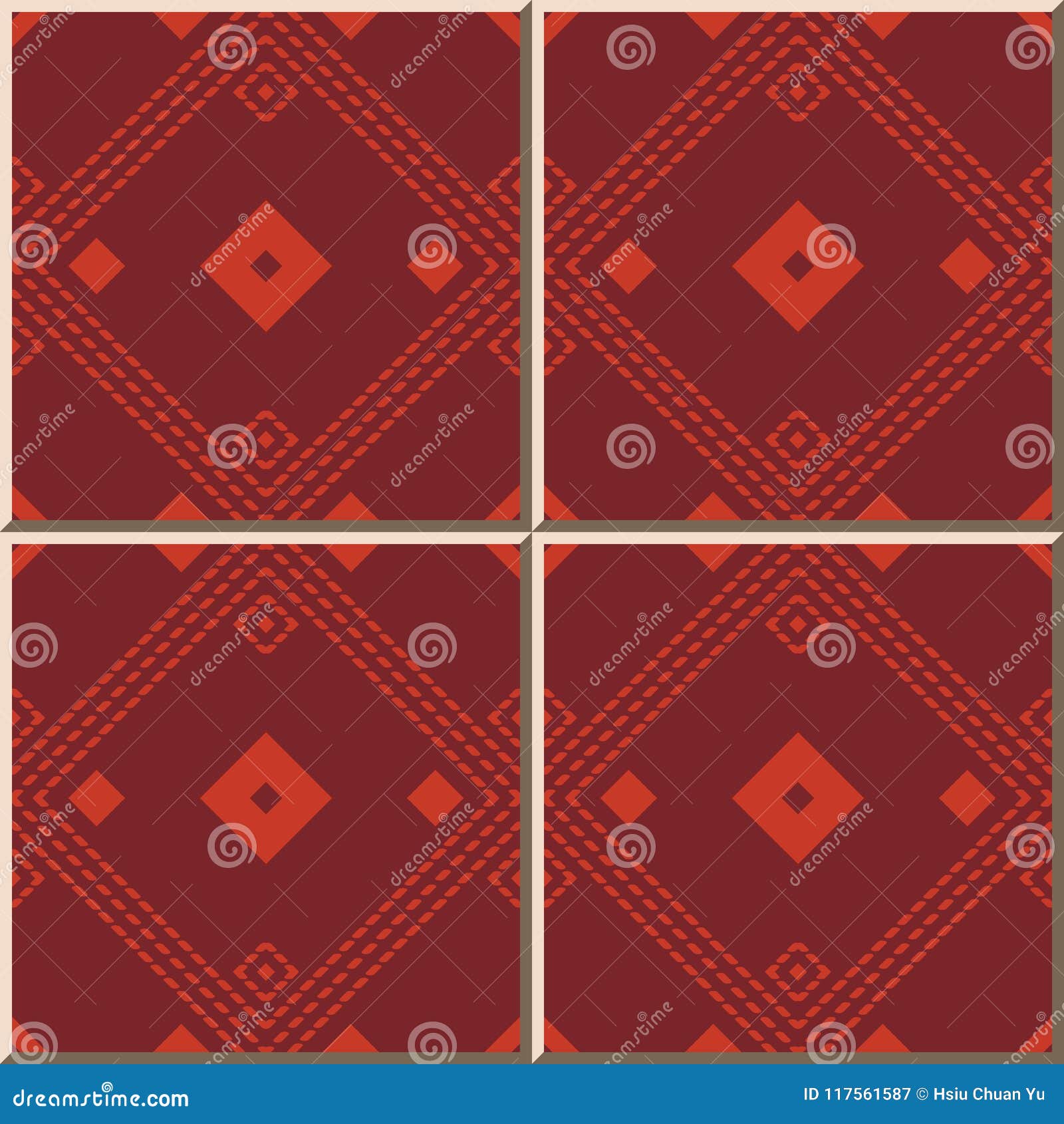 Ceramic Tile Pattern Square Check Diamond Cross Dot Line Frame Stock ...