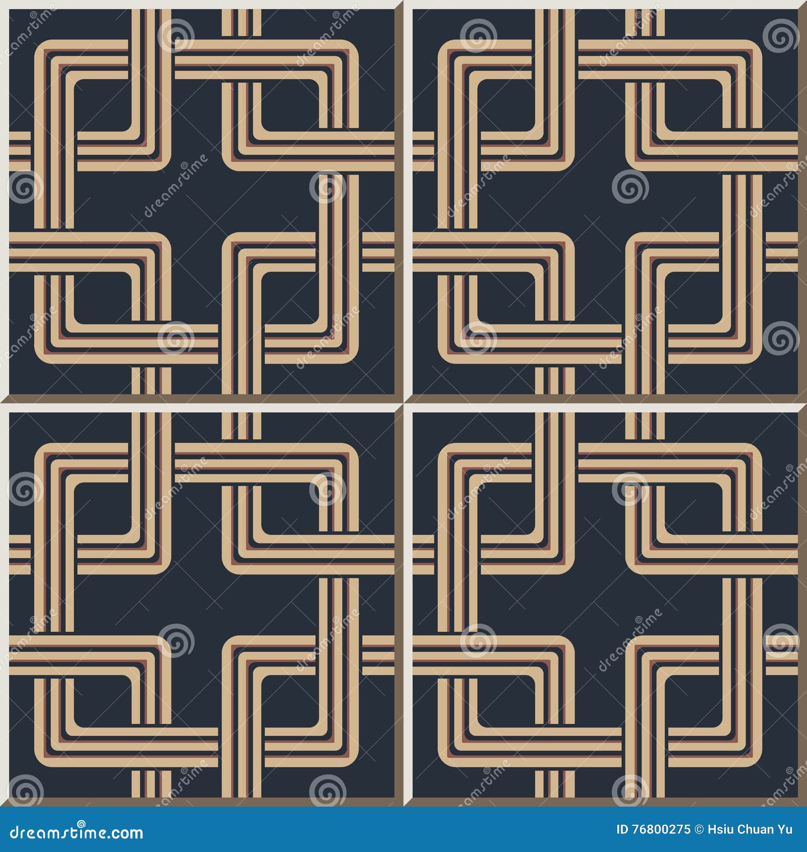 Ceramic Tile Pattern 441 Square Cross Chain Geometry Stock Vector ...