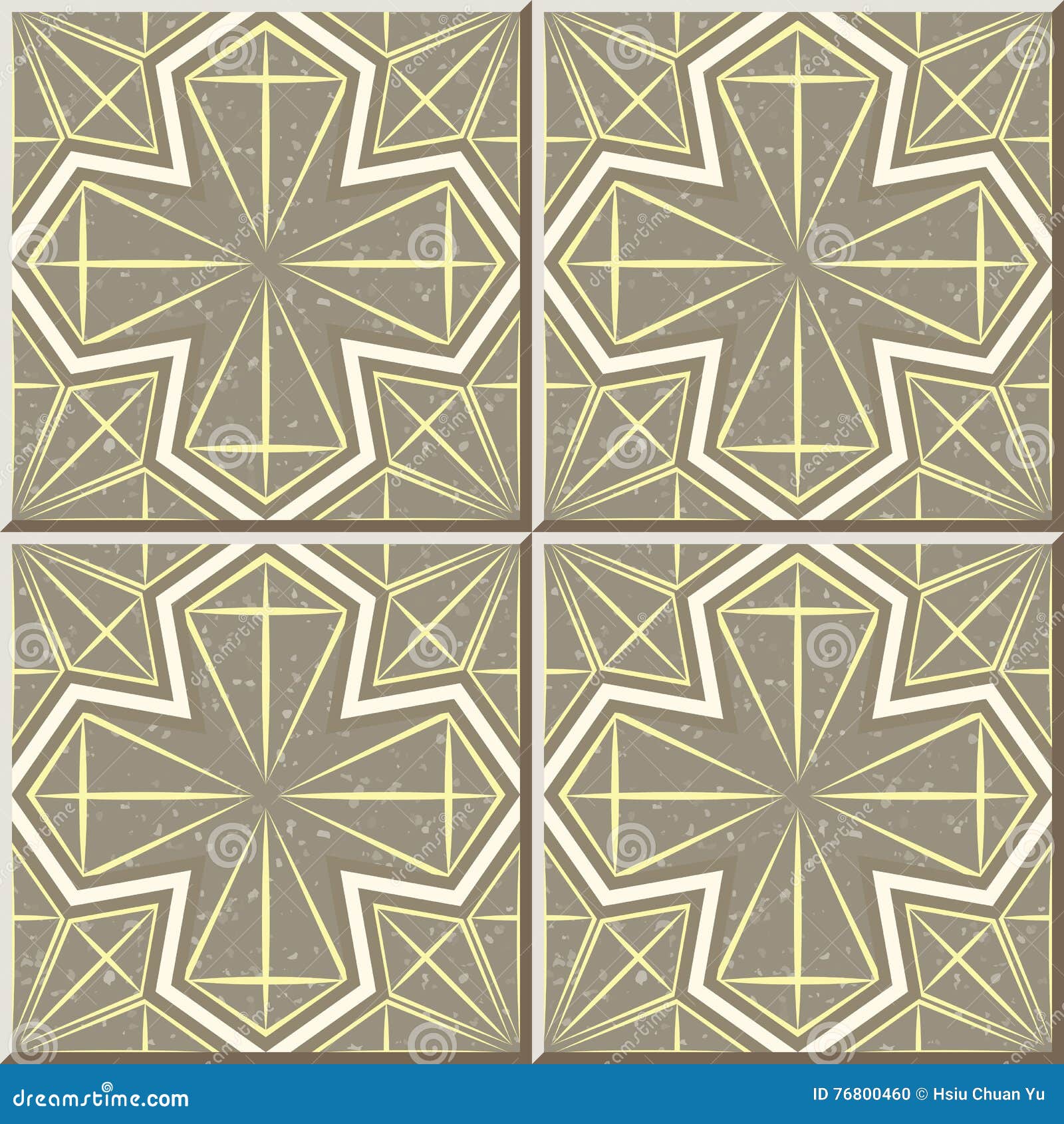 Ceramic Tile Pattern 444 Star Polygon Geometry Cross Line Stock Vector ...