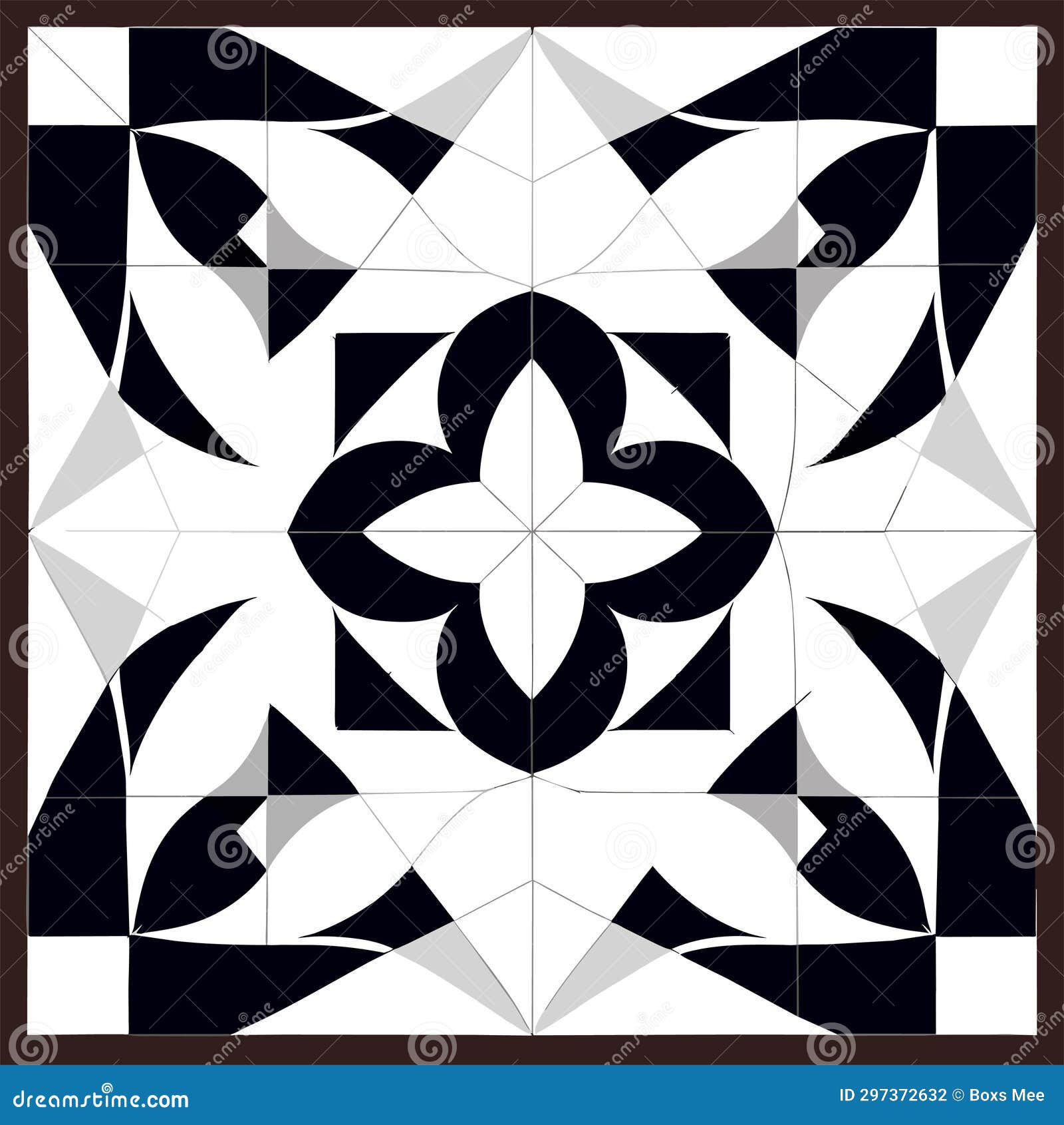 Ceramic Tile Pattern in the Style of Stained-glass Window. Generative ...