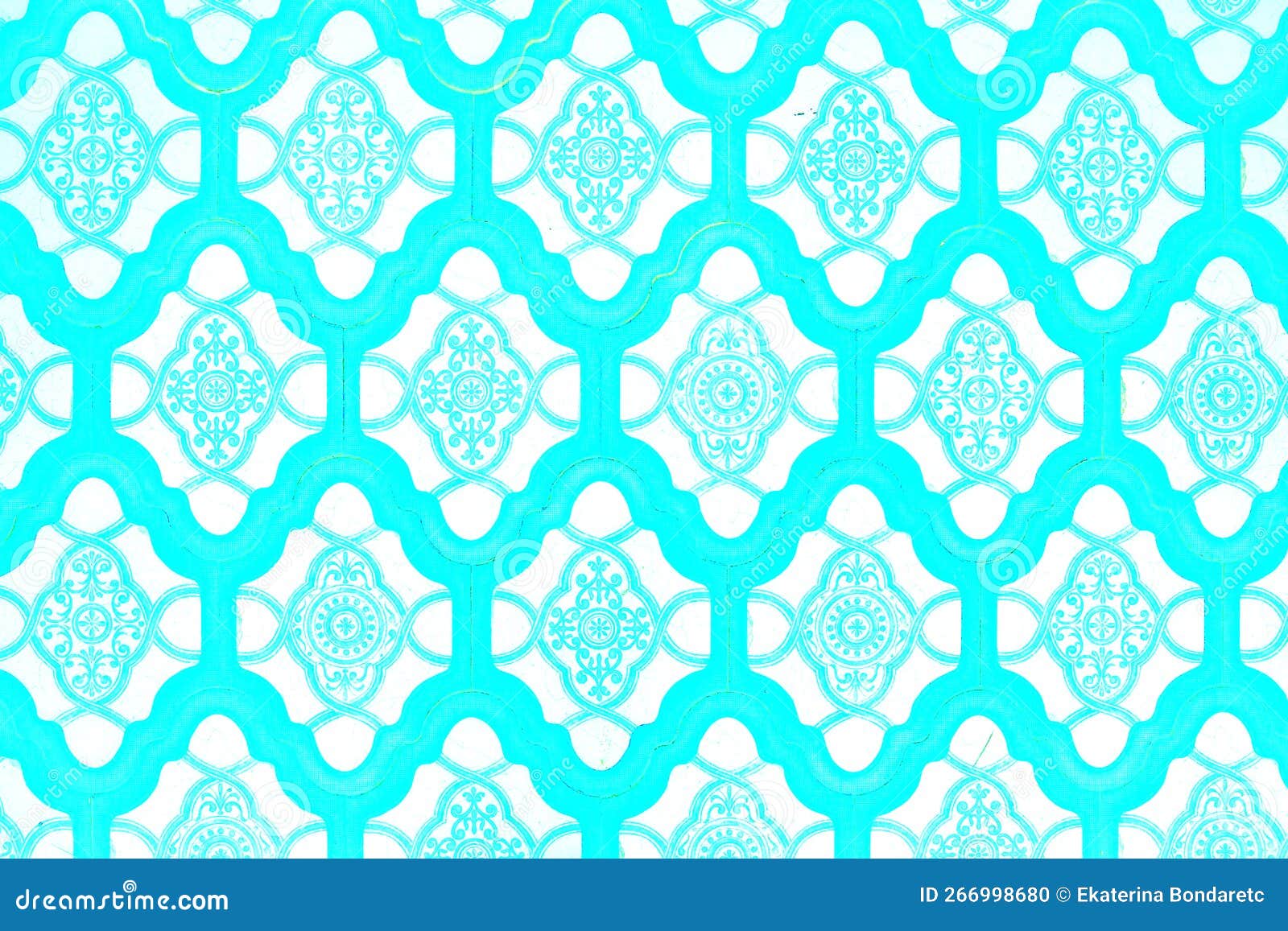 Ceramic Tiles with a Azure Oriental Pattern. Stock Illustration ...