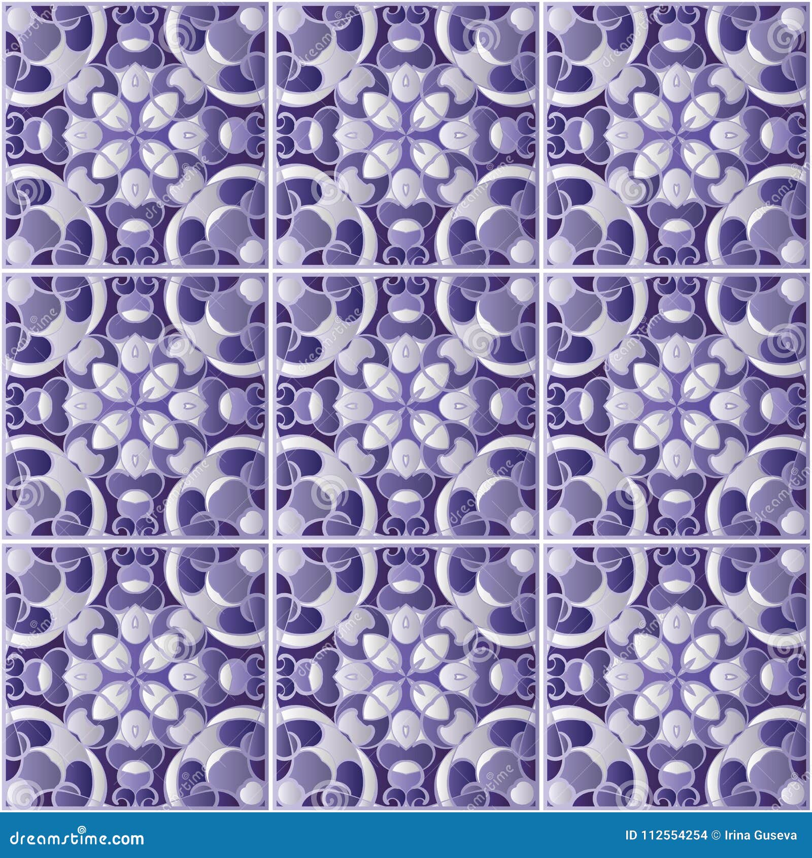 Blue Pattern of Ceramic Tiles Stock Vector - Illustration of flower ...