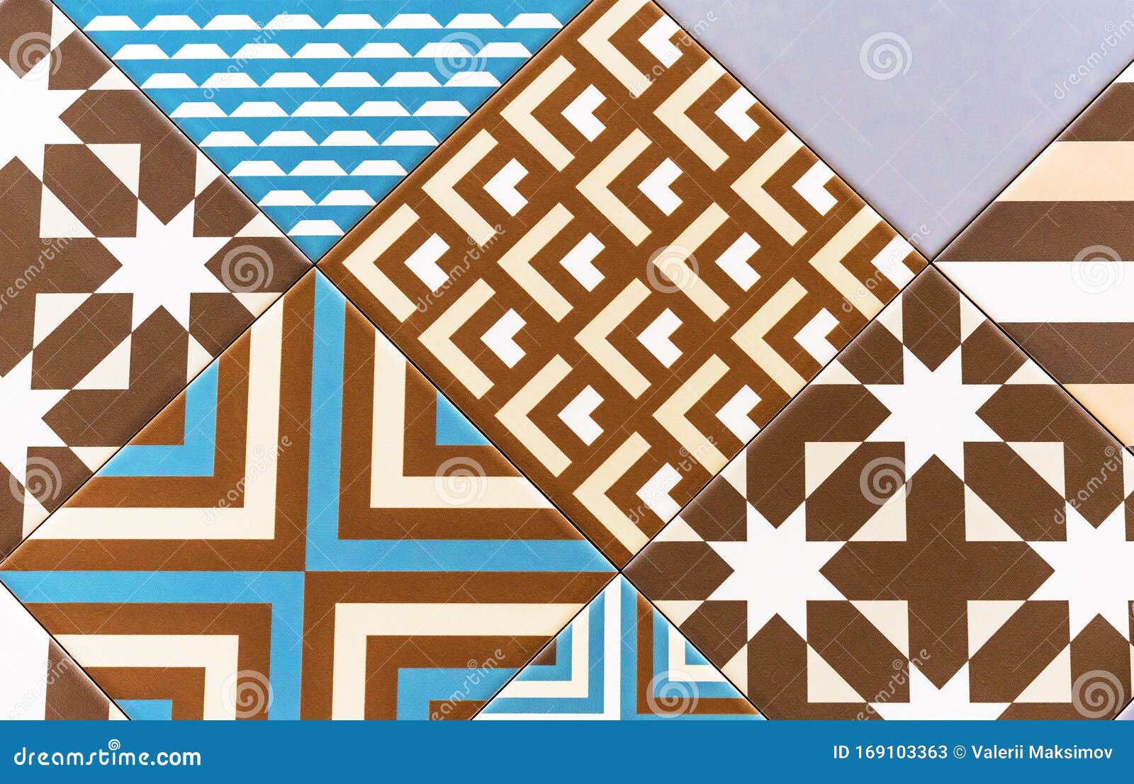 Ceramic Tiles with Bright Patterns. Porcelain Tile with a Multi-colored ...