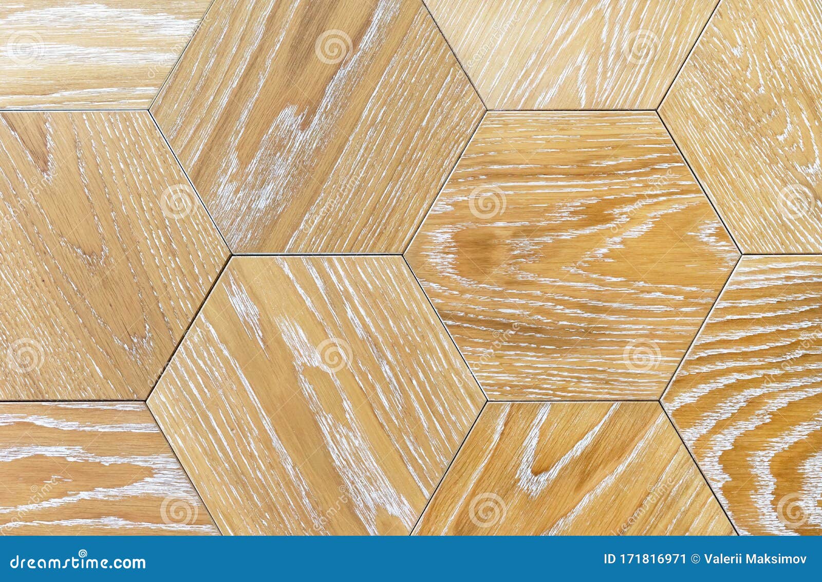 Ceramic Tiles in the Form of Honeycombs with Wood Texture. Beige ...