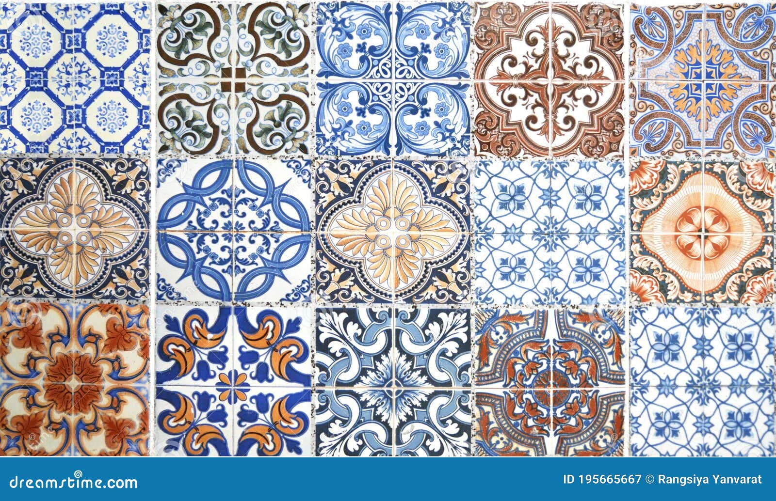 Ceramic Tiles Pattern Patchwork Design for Background Stock Image ...