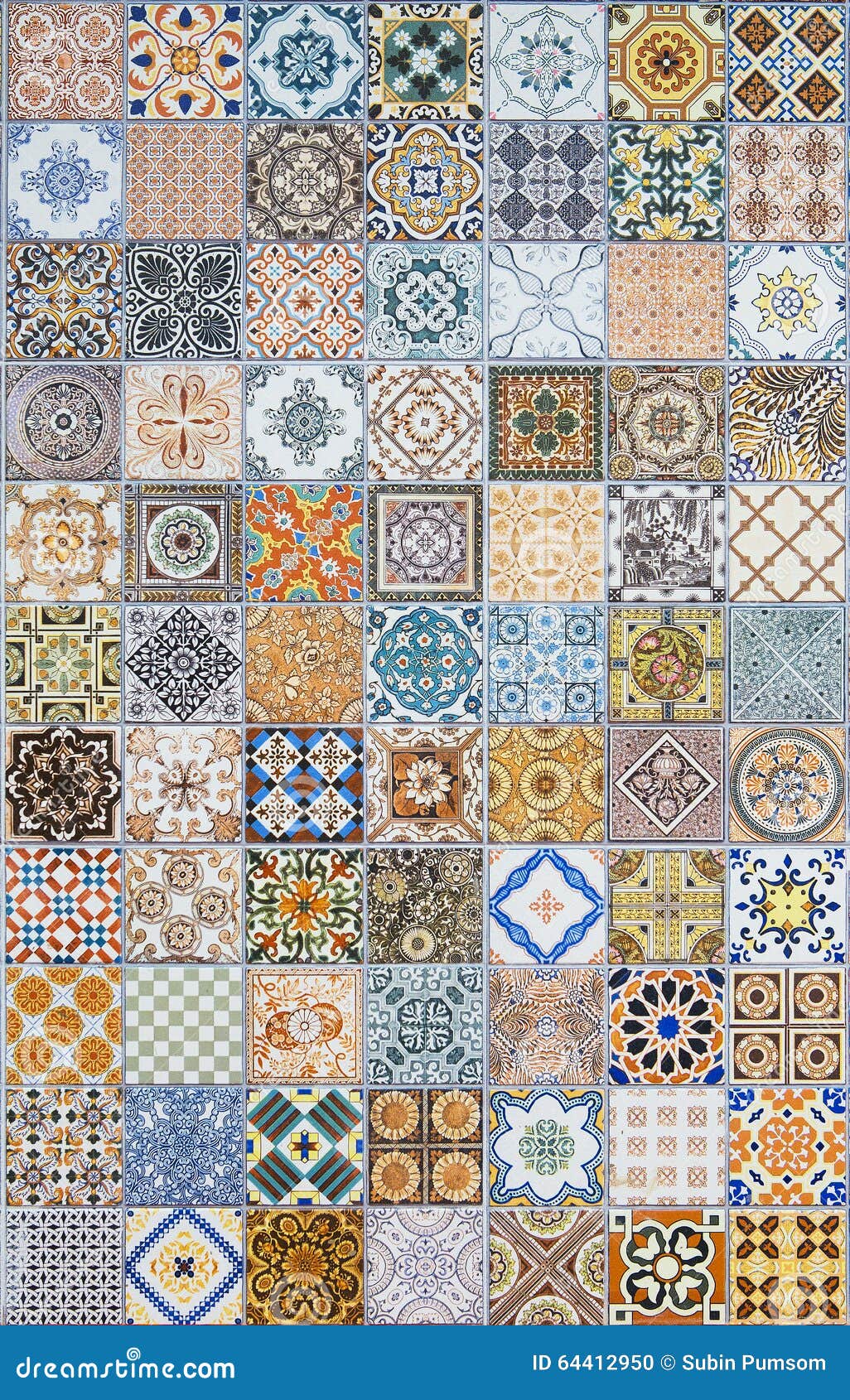 Ceramic tiles patterns stock photo. Image of arabic, lisbon - 64412950