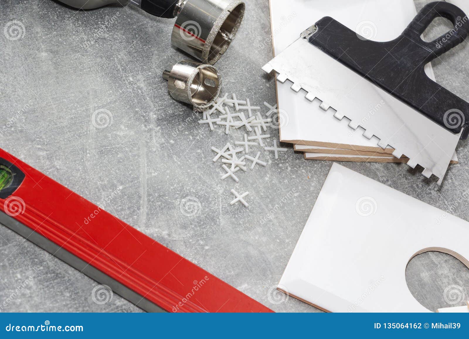 Ceramic Tiles and Tools for Tiles, Tiles Installation Stock Photo ...