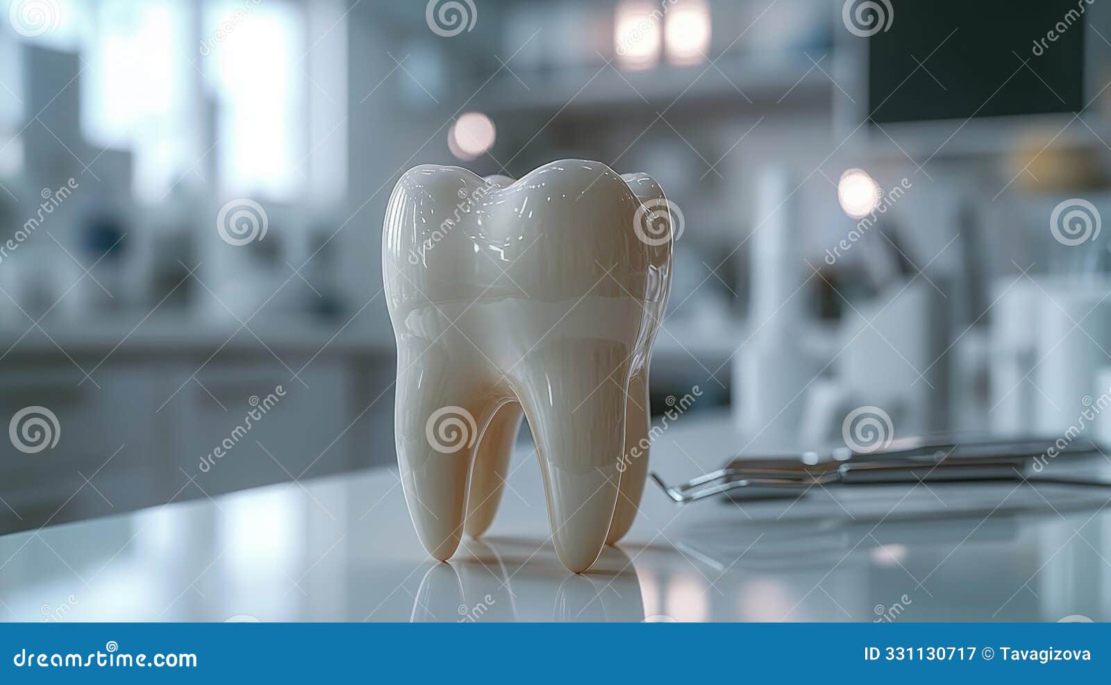 Ceramic Tooth in Dental Office - Generative Ai Stock Illustration ...