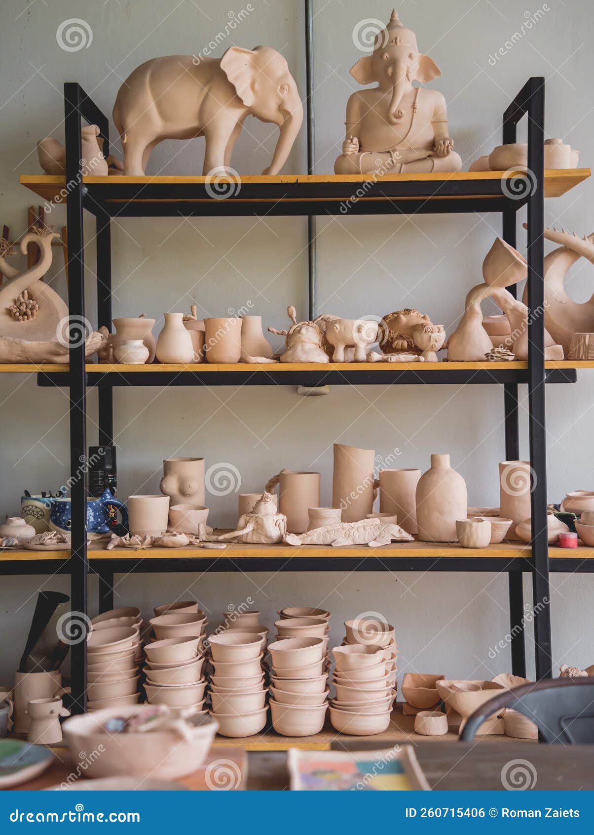 Ceramic Toys on the Shelves for Sale at the Workshop Stock Photo ...