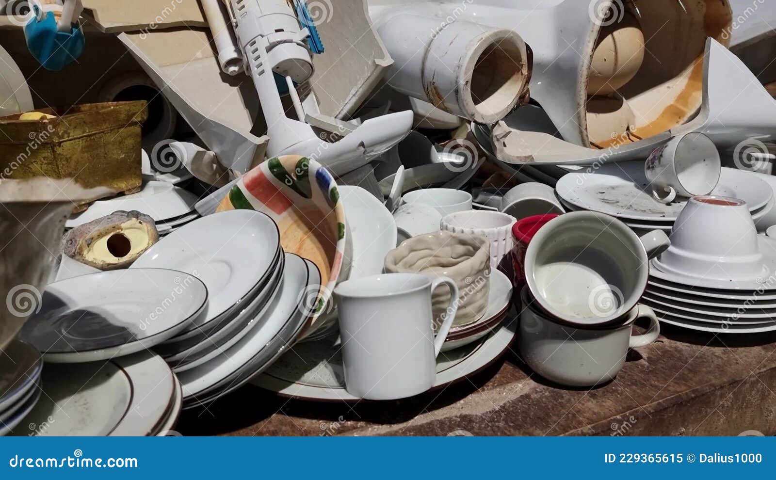 Ceramic Trash in a Recycling Container. Stock Video - Video of ...