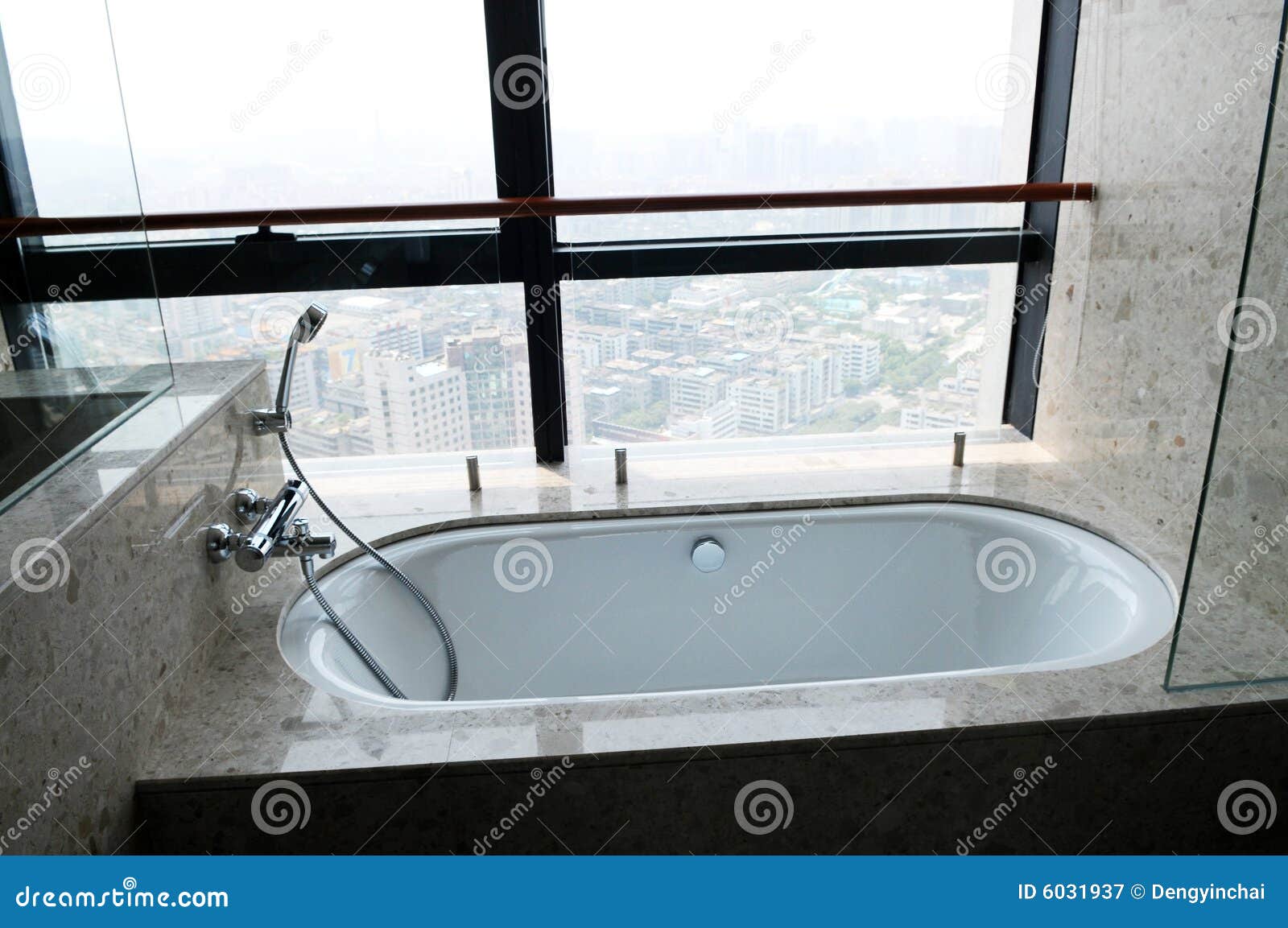 The Ceramic Tub with Sprayer in a Hotel Stock Image - Image of indoor ...