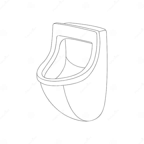 Ceramic Urinal Vector Illustration Lining Draw Stock Vector ...