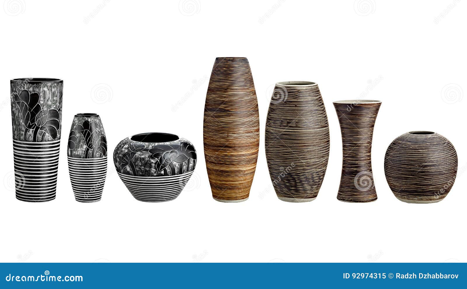 Ceramic Vase, Collage, on White Background Stock Image - Image of ...