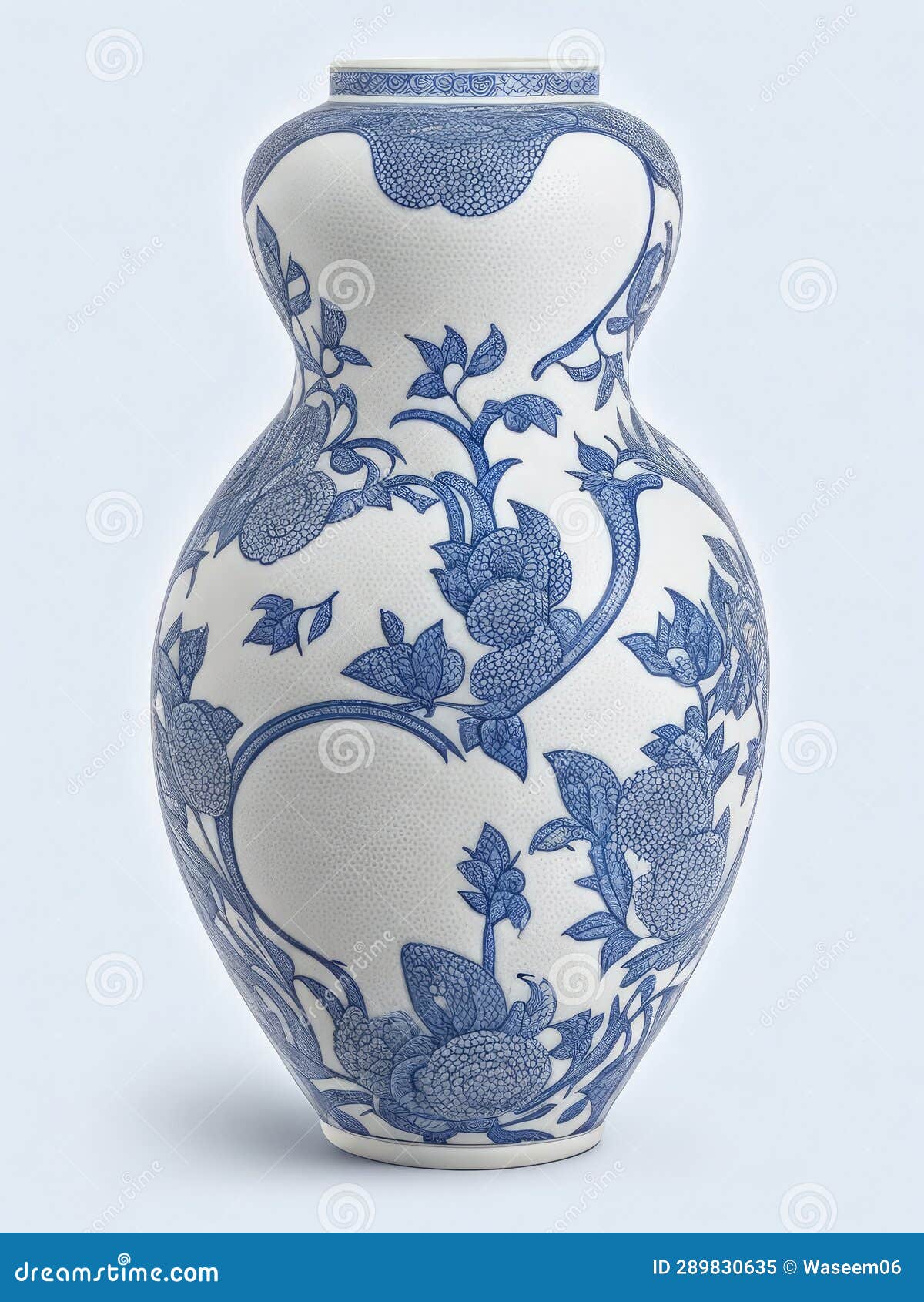 Ceramic Vase with Floral Pattern on the White Background Stock ...