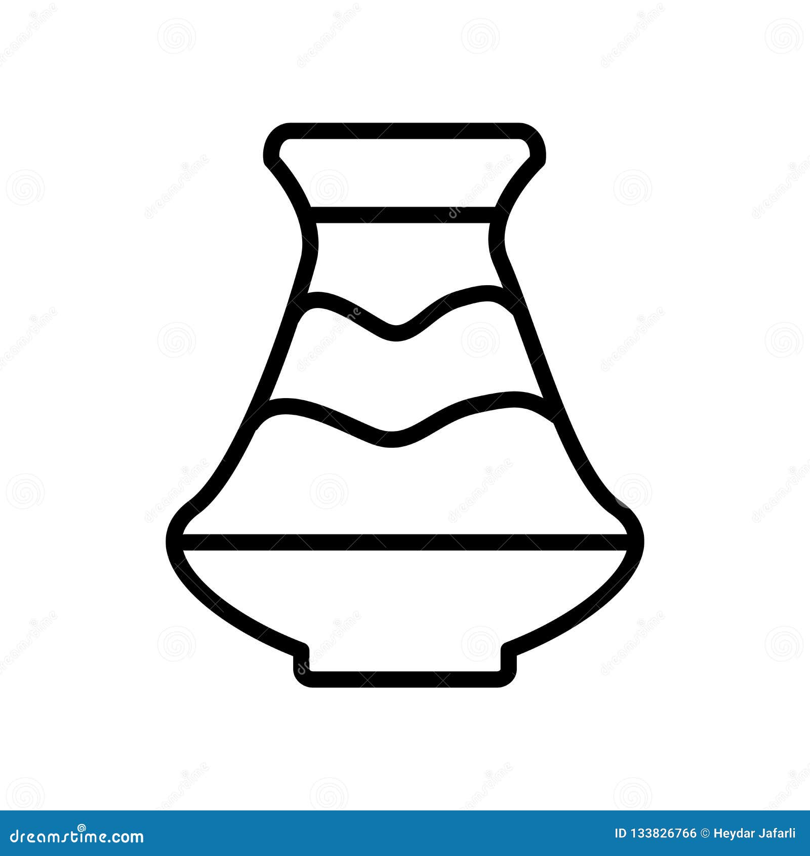 Vase Icon. Thin Linear Vase Outline Icon Isolated On White Background ...