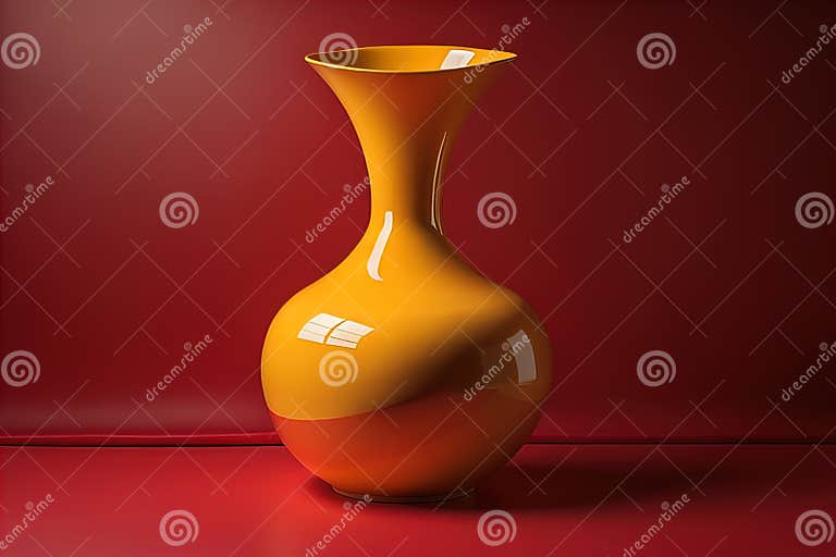 Ceramic Vase on a Solid Color Background. Ai Generative Stock Photo ...