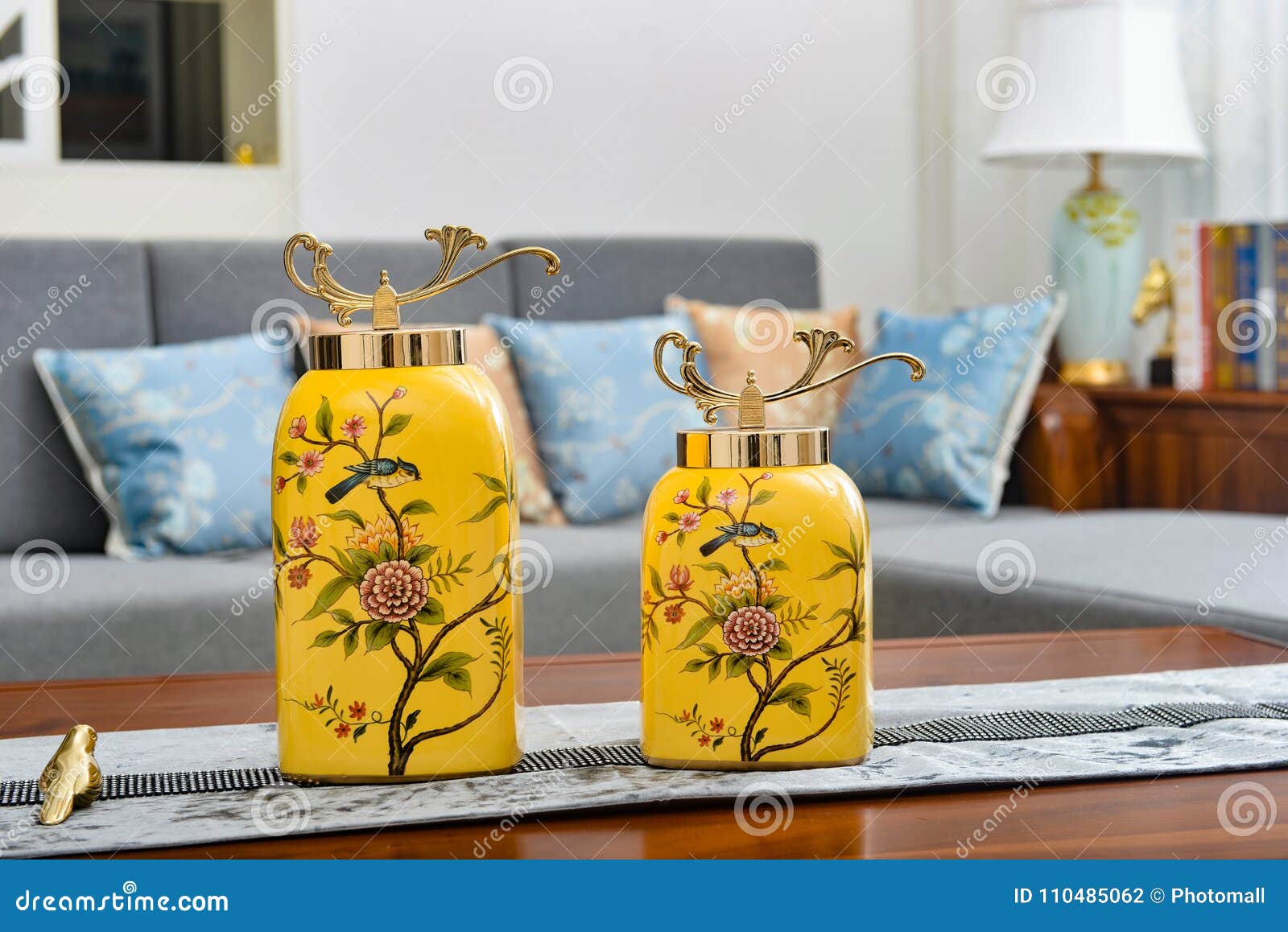 Ceramic vase on the table stock photo. Image of detail - 110485062
