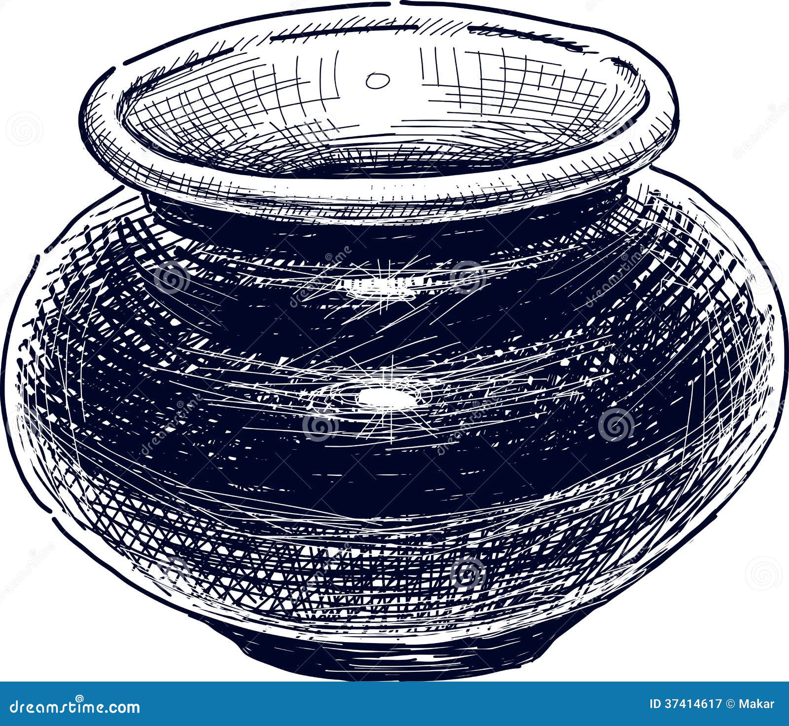 Ceramic Vase. Earthen Striped Vessel. Pottery Art. Realistic Empty Jar ...