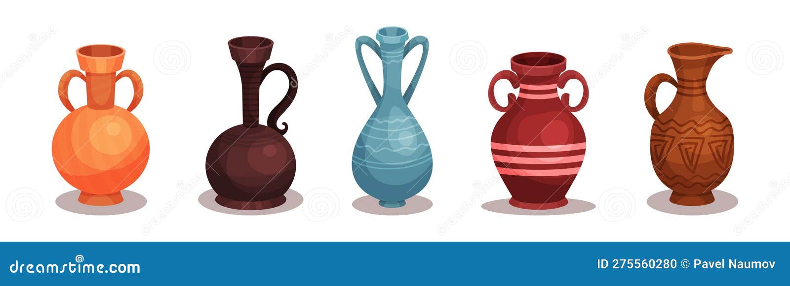 Ceramic Vessels and Containers for Interior and Kitchen Use Vector Set ...