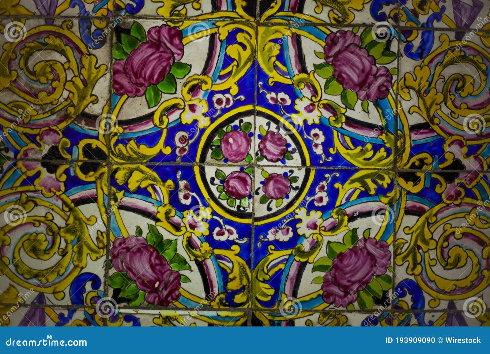 Ceramic Wall Texture with Painted Colorful Patterns Stock Photo - Image ...