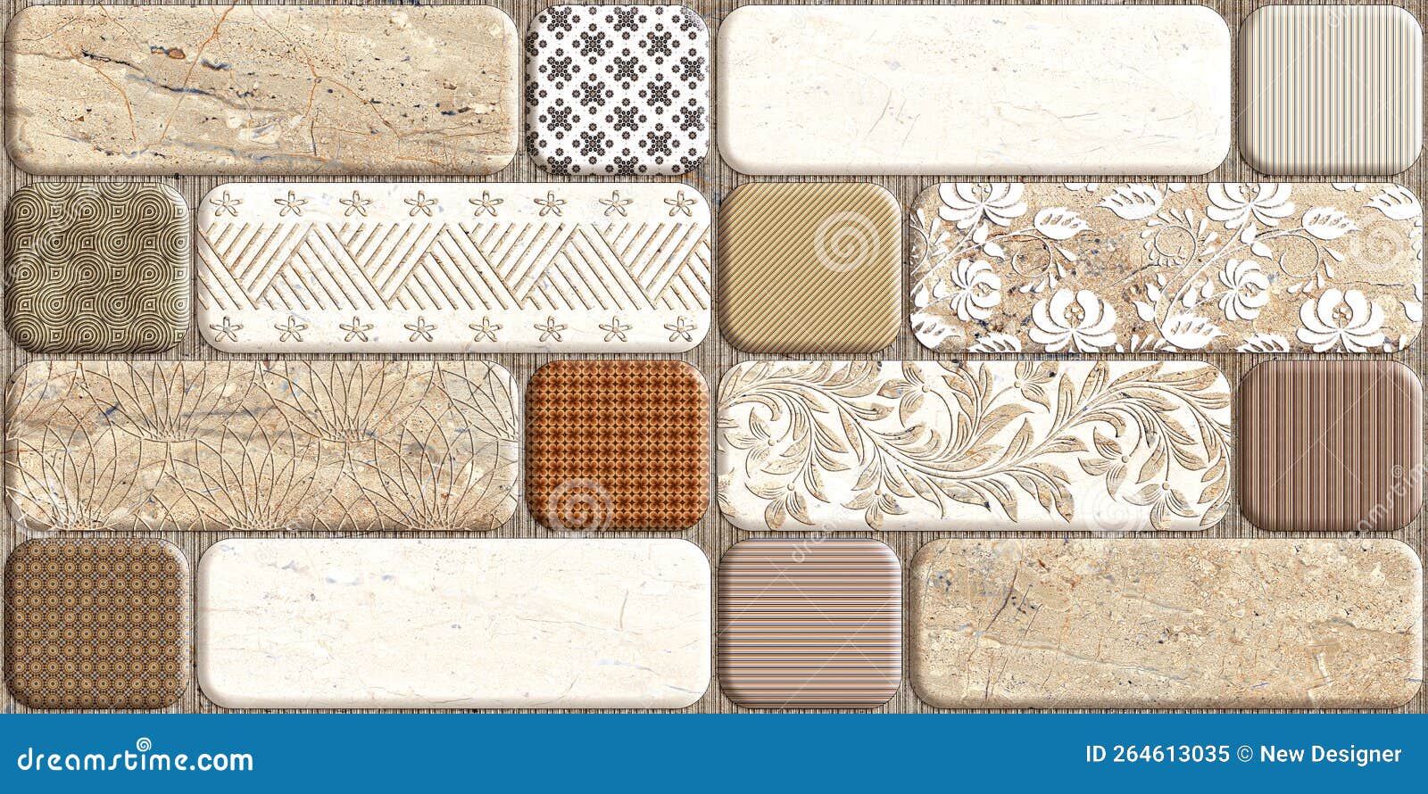 Ceramic Wall Tile Decor with Multi Color Continuous Joint Design. Also ...
