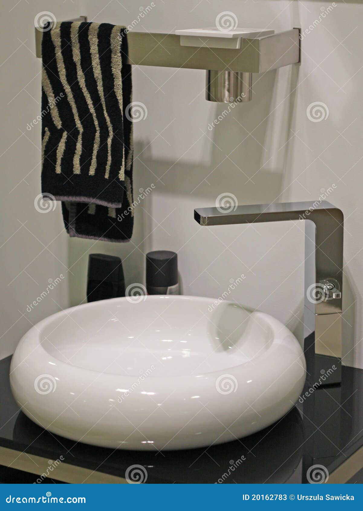 Ceramic Washbasin and Bathroom Accessories. Stock Image - Image of ...