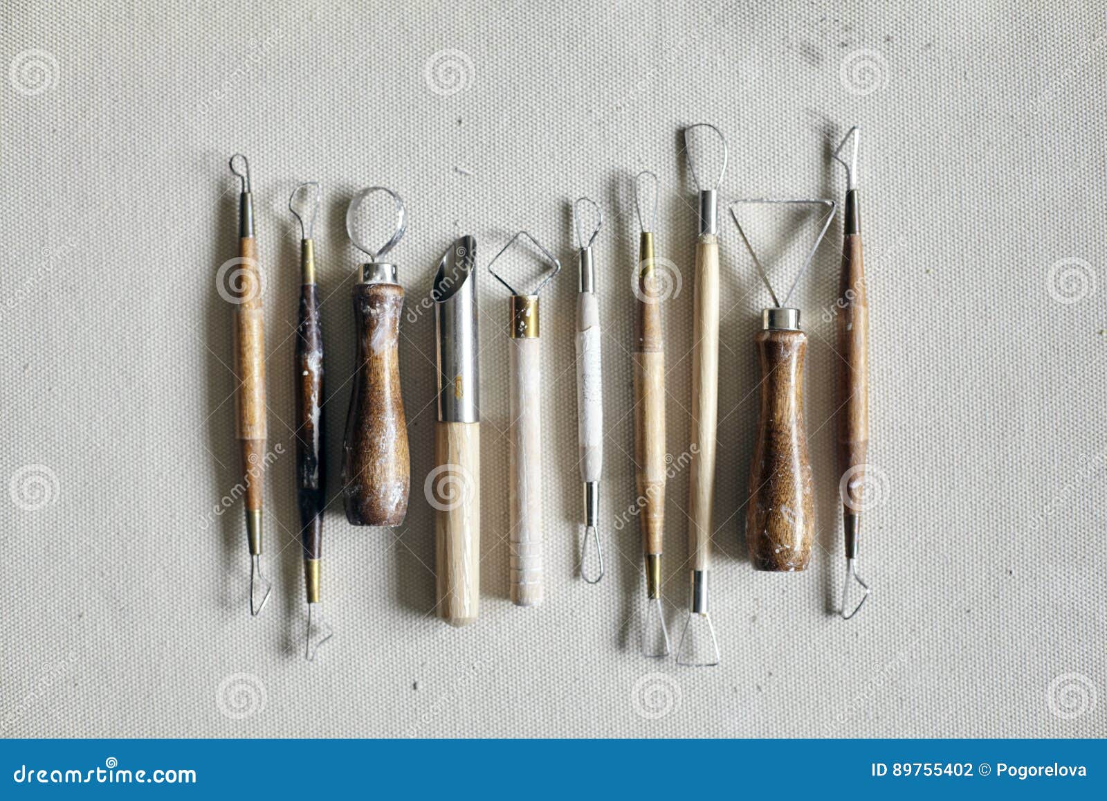 Ceramic Working Process with Clay and Tools for Hand-crafted Work ...