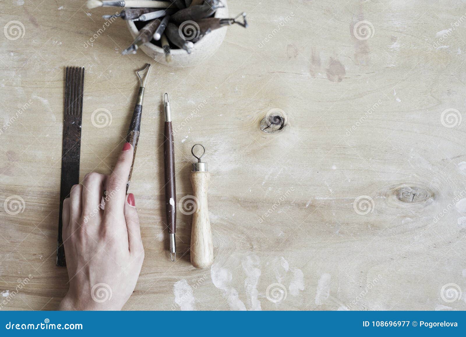 Ceramic Working Process, Clay and Tools for Hand-crafted Work. View ...