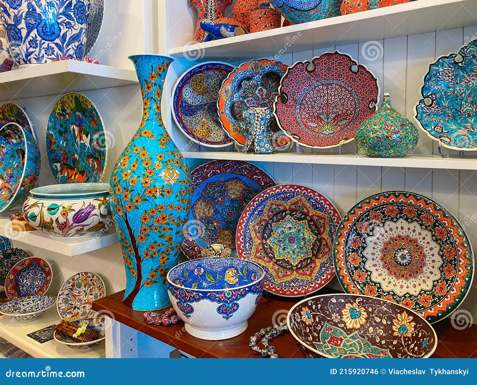 Ceramics Decorative Plates, Islamic Plate with Mandala Pattern, View ...