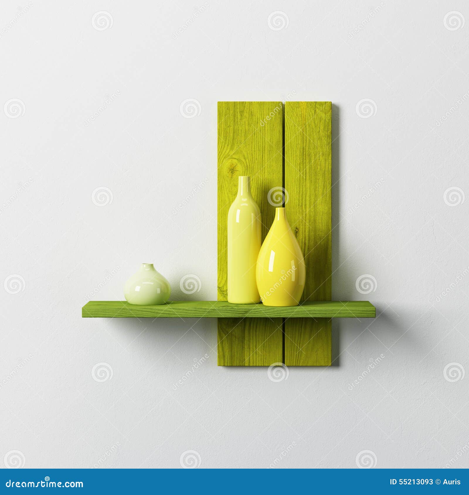 Ceramics Vases on the Shelf Stock Illustration - Illustration of vase ...