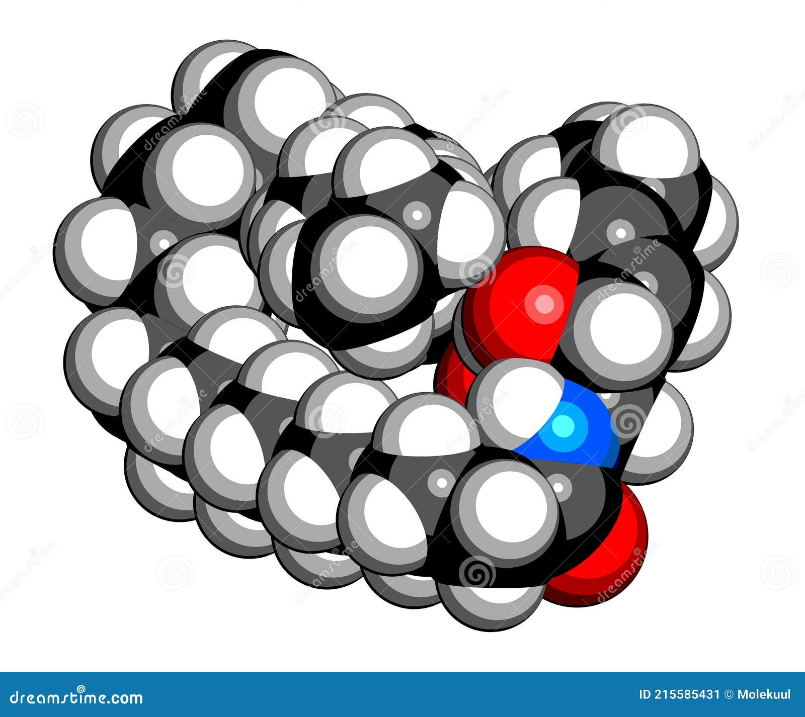 Ceramide Cell Membrane Lipid Molecule. 3D Rendering. Atoms are ...