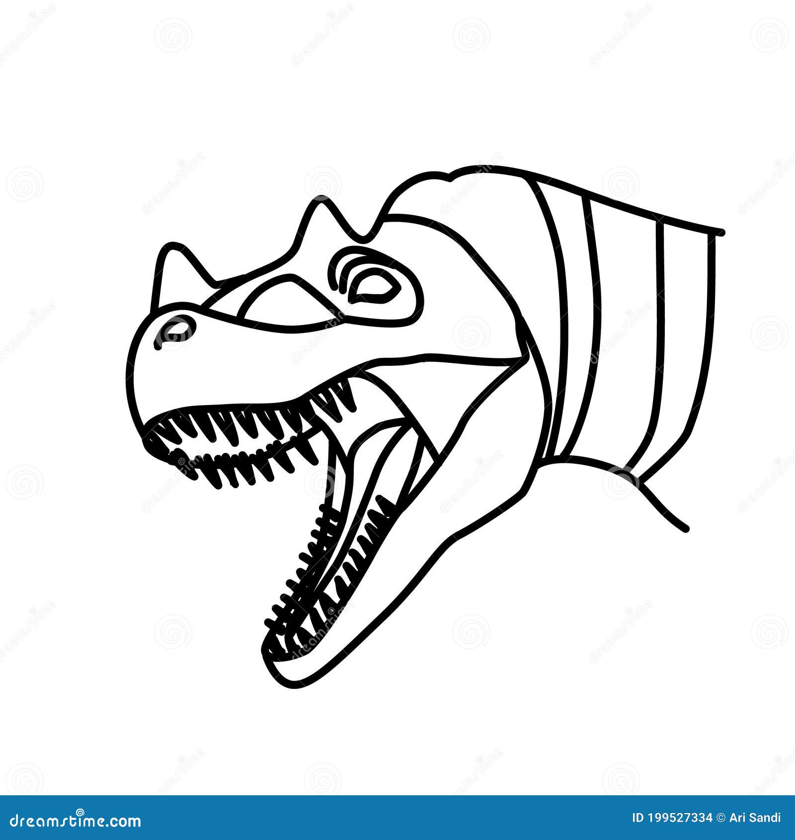 Ceratosaurus Icon. Doodle Hand Drawn or Black Outline Icon Style Stock ...