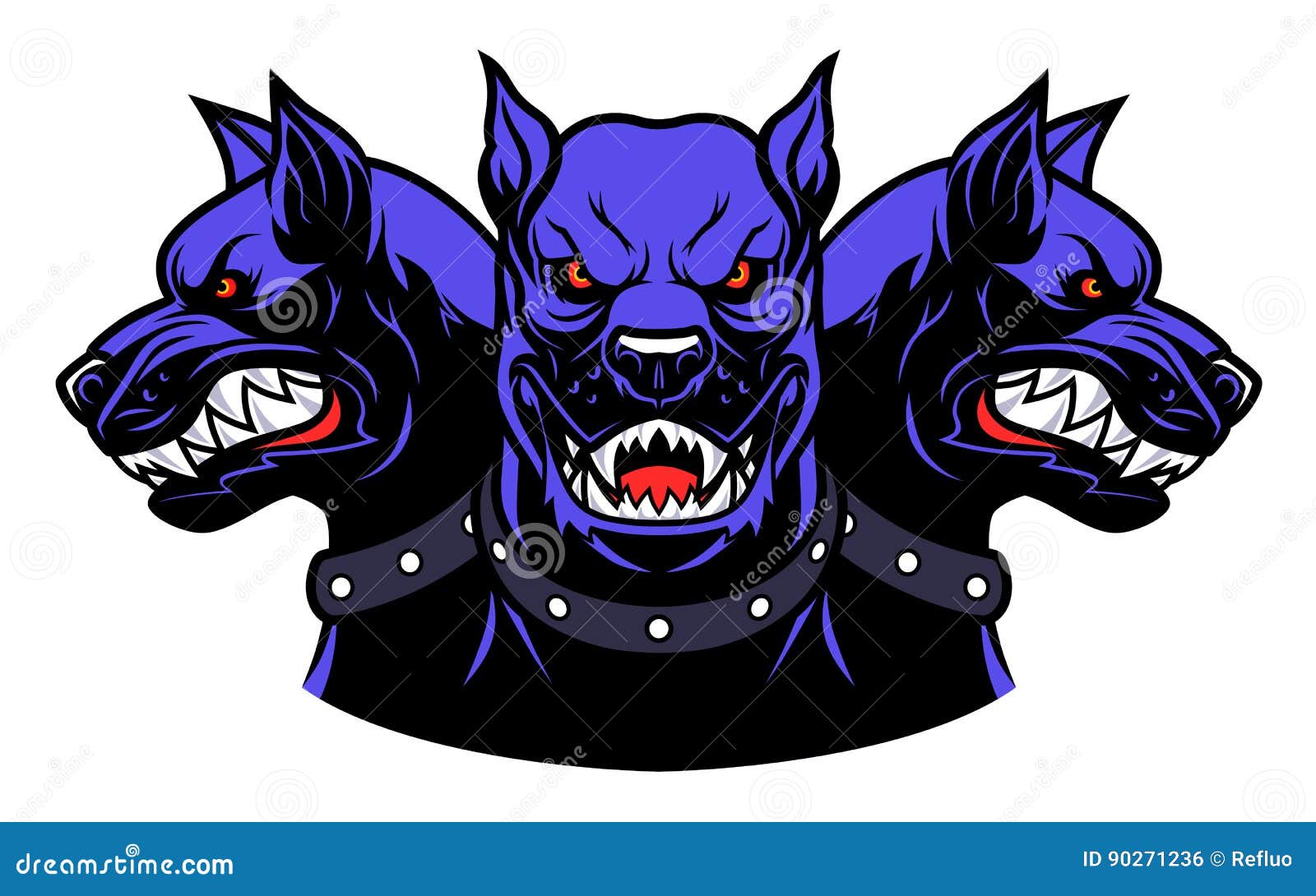 Cerberus-Köpfe vektor abbildung. Illustration von vektor - 90271236