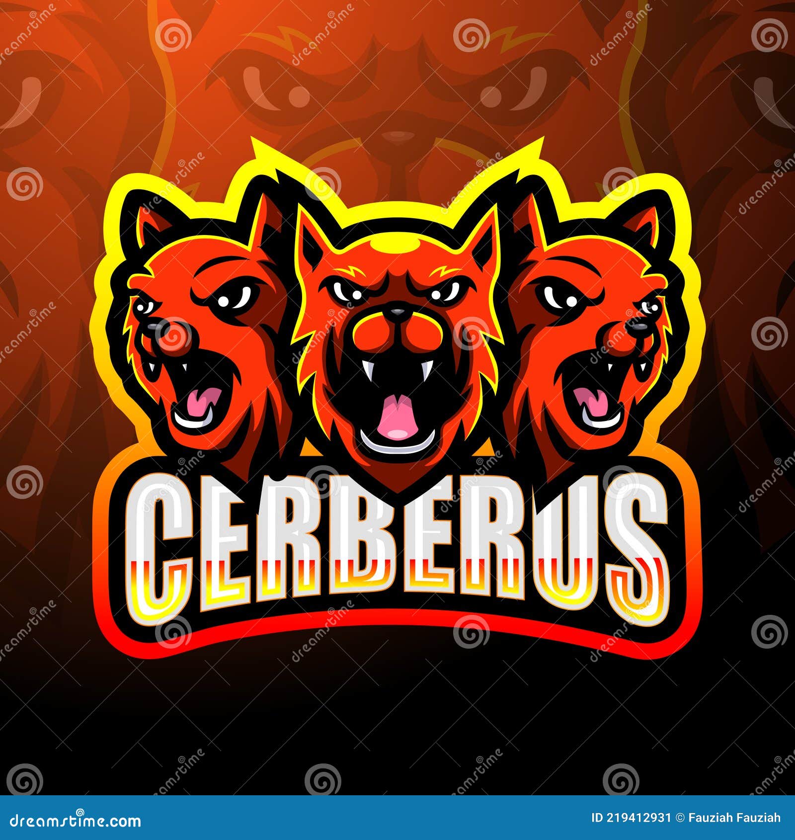 Cerberus Mascot Esport Logo Design Stock Vector - Illustration of gamer ...