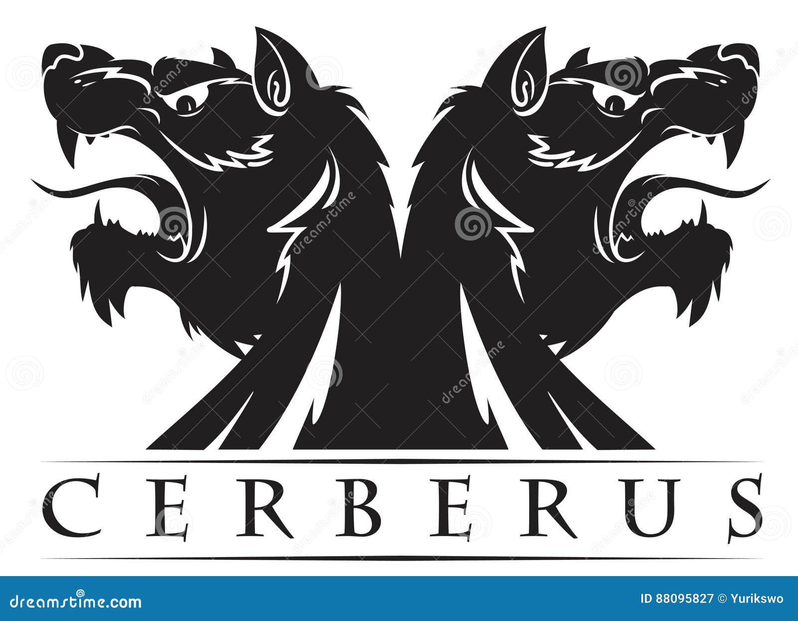 Cerberus Vector Icon Isolated On White Background Outline Thin Line